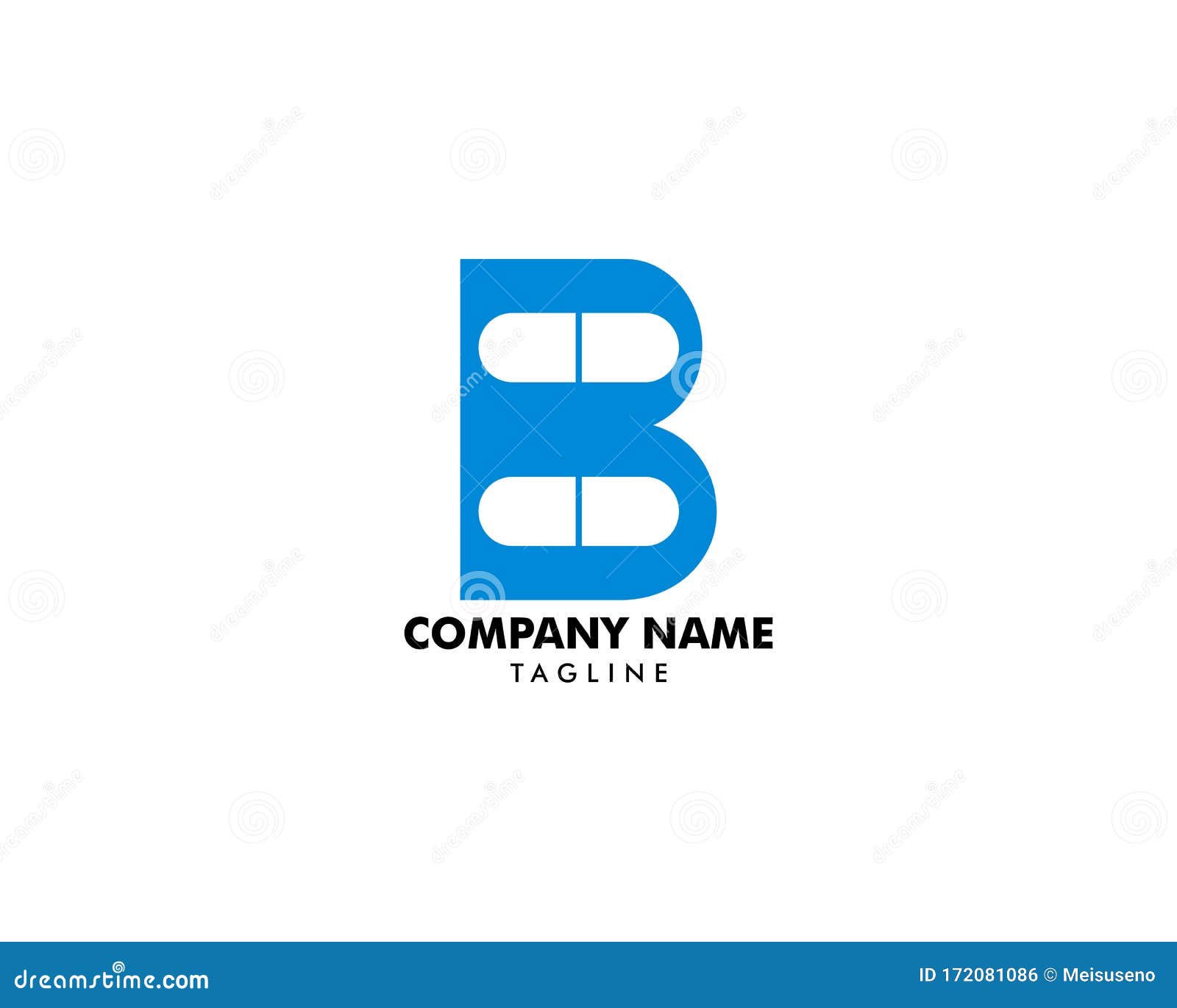Initial Letter B Pill or Capsule Logo Design Stock Vector ...