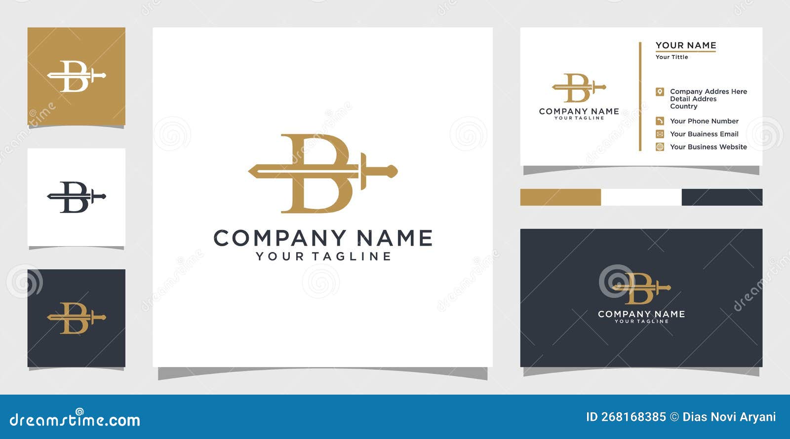 Initial Letter B with Sword Vector Logo Design Stock Vector ...