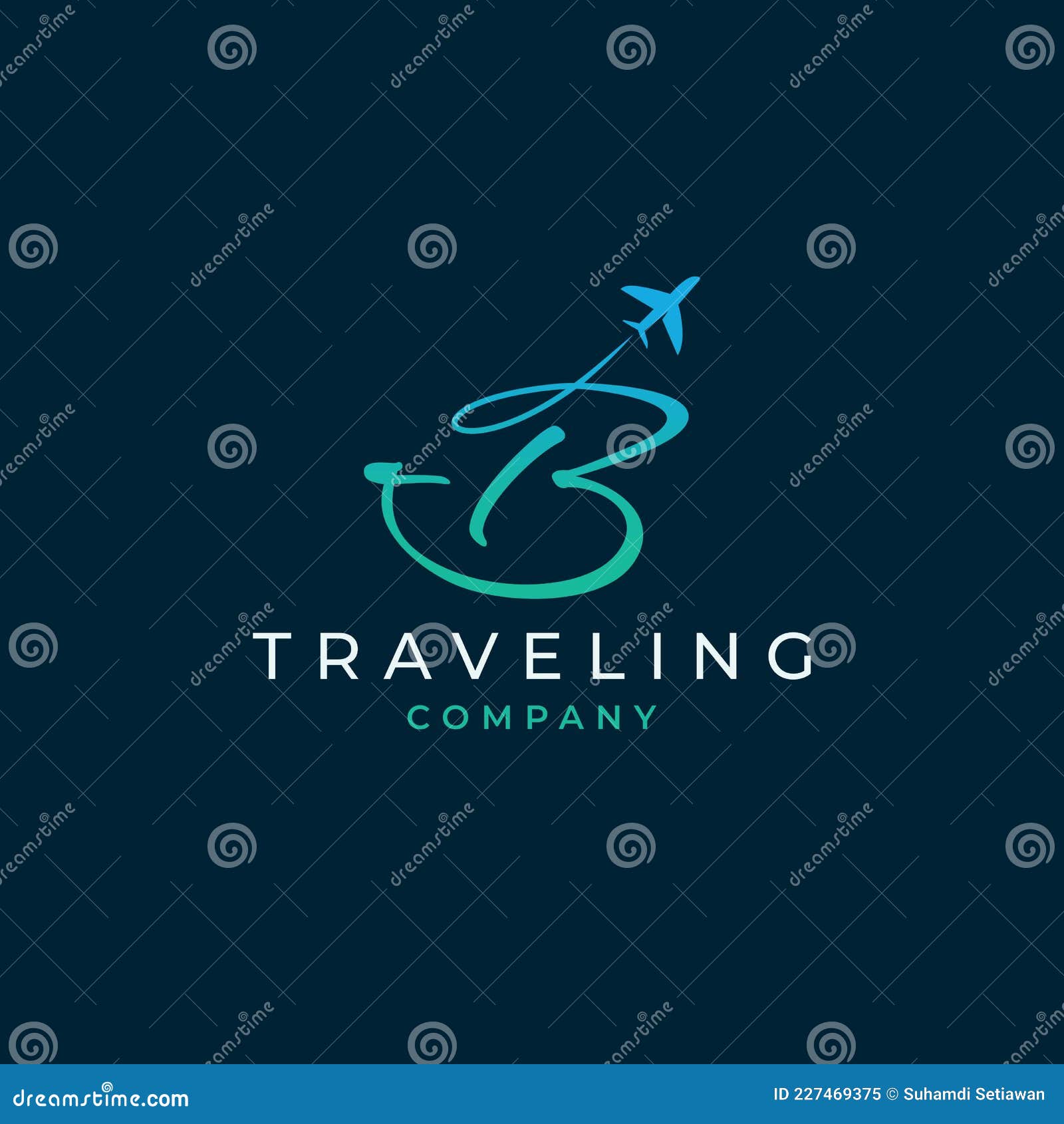 Initial Letter B Travel Logo Design Stock Vector - Illustration of ...