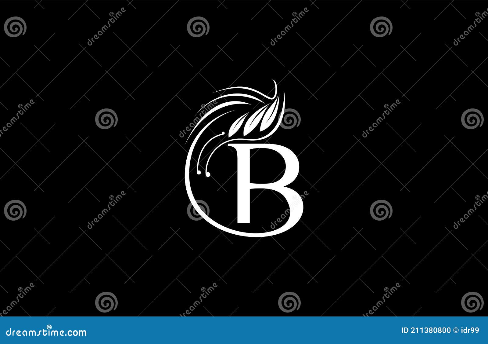 Initial Letter B Typography Flourishes Rounded Logogram Beauty Logo ...