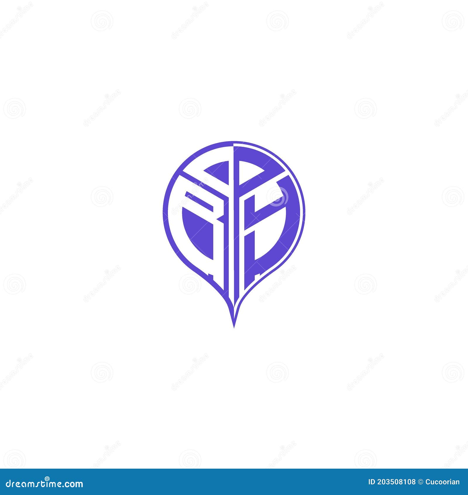 Initial Letter B Y Modern and Unique Location Design Stock Vector ...