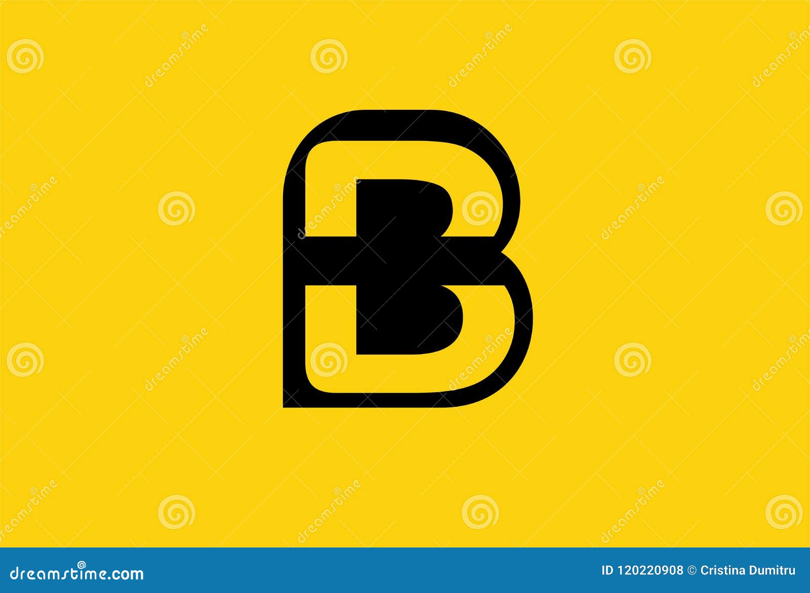 Initial Letter B Yellow Logo Design Stock Vector - Illustration of ...