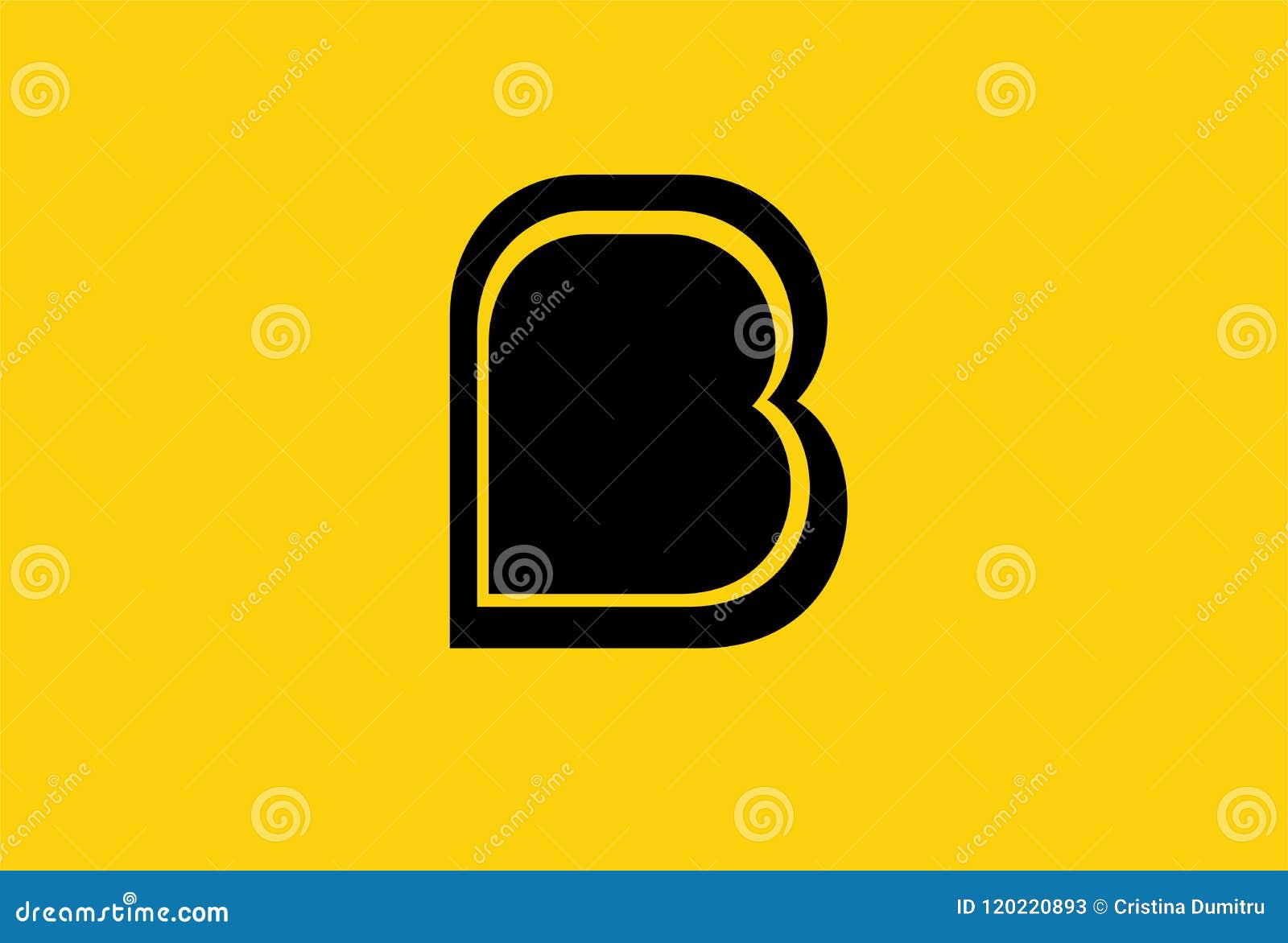 Initial Letter B Yellow Logo Design Stock Vector - Illustration of ...