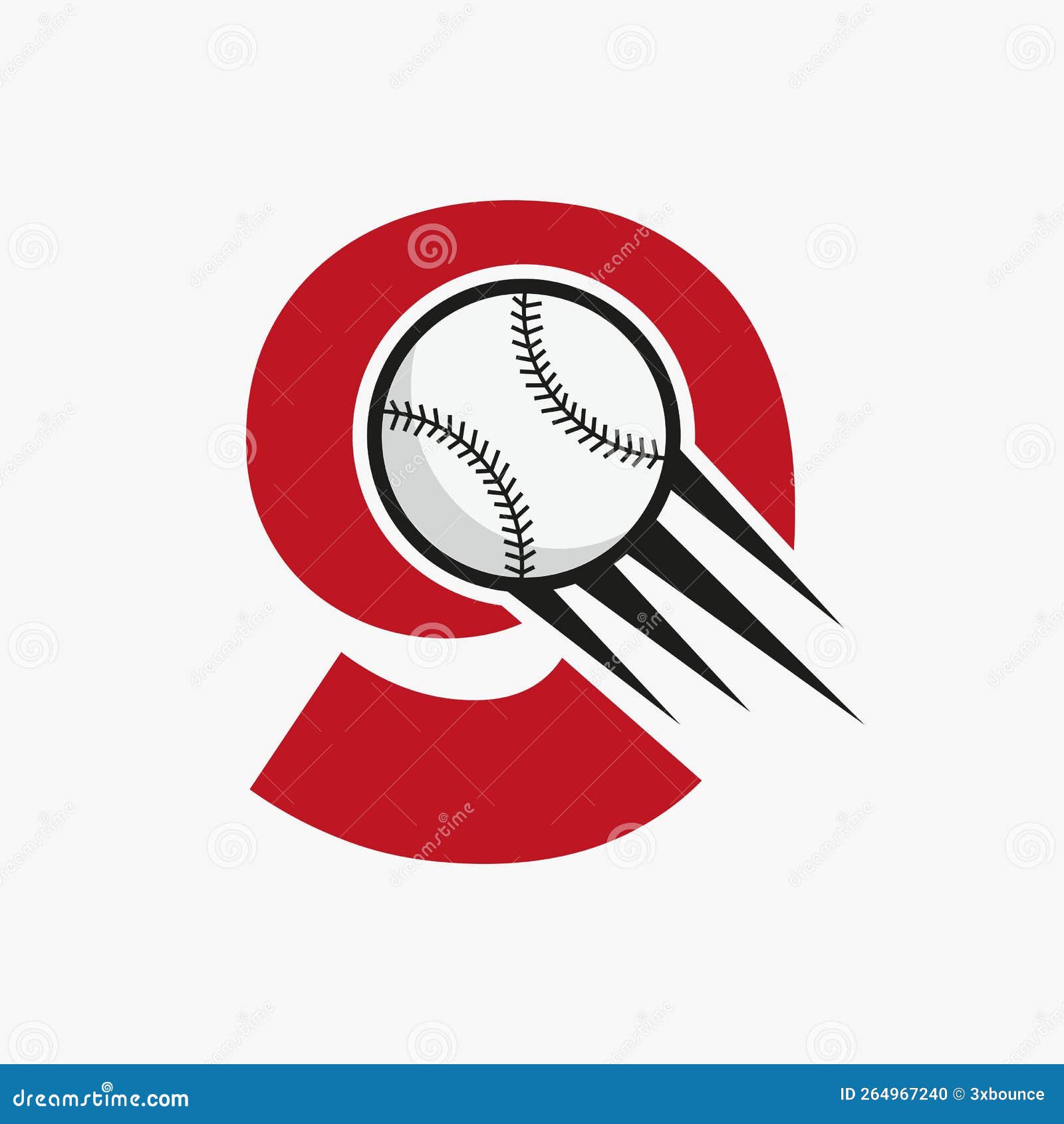 Initial Letter 9 Baseball Logo Concept with Moving Baseball Icon Vector ...