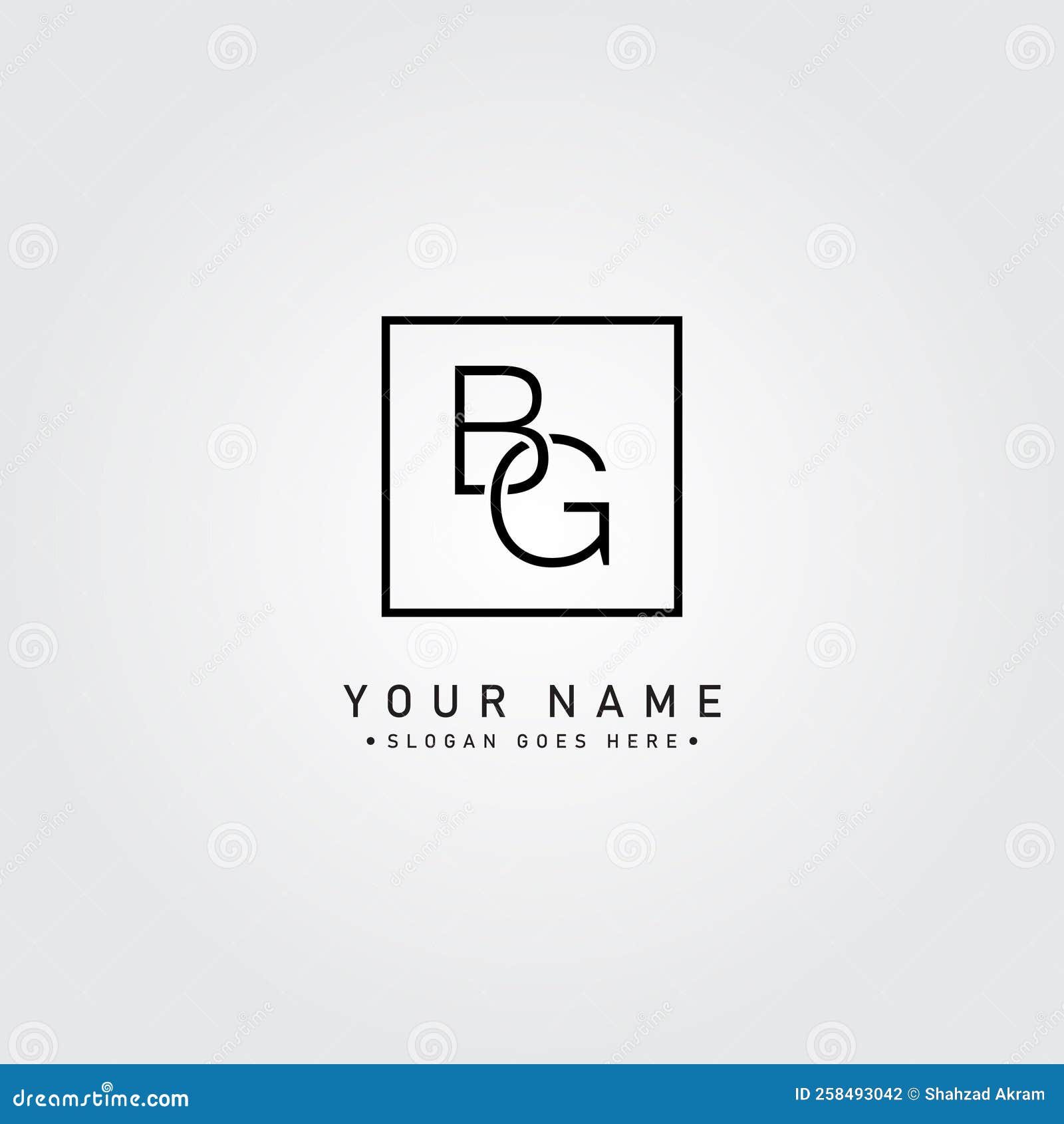 Initial Letter BG Logo - Simple Monogram Logo for Alphabet B and G ...