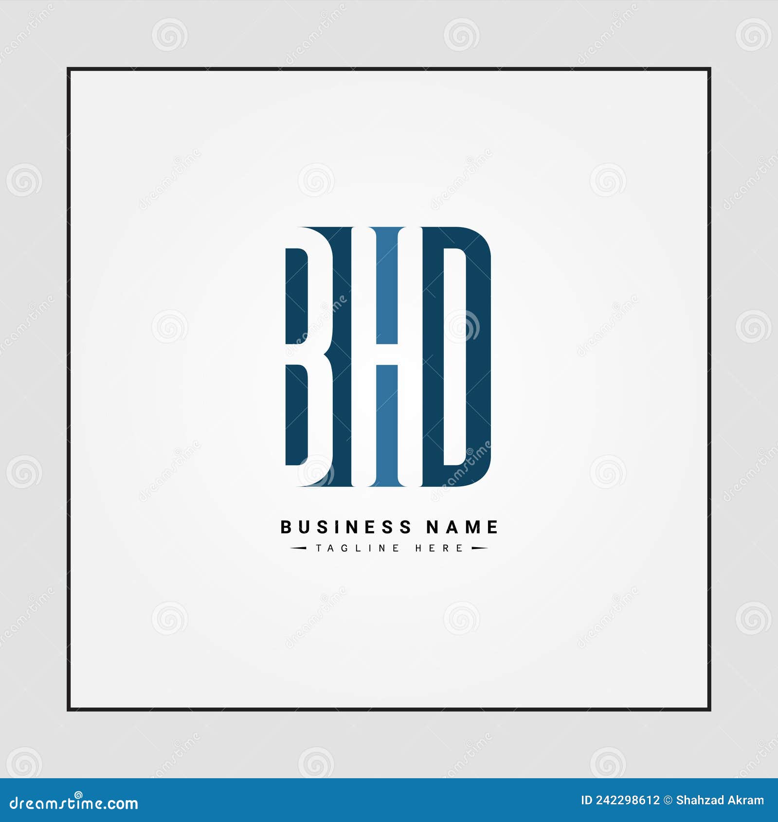 Initial Letter BHD Logo - Simple Monogram Logo for Initials B, H and D ...