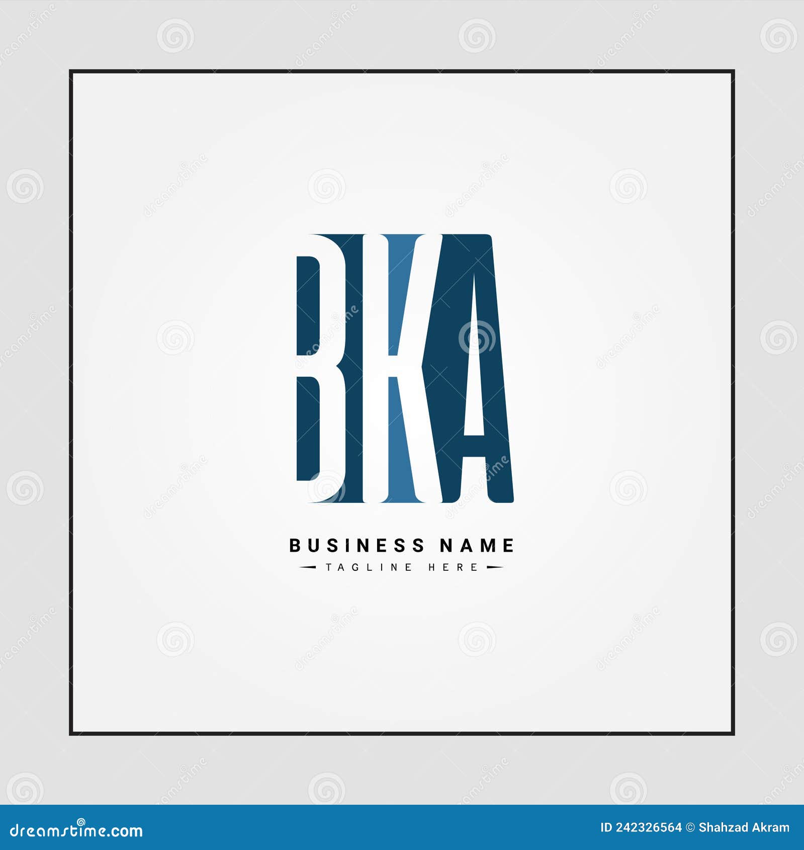 Initial Letter BKA Logo - Simple Business Logo for Alphabet B, K and a ...