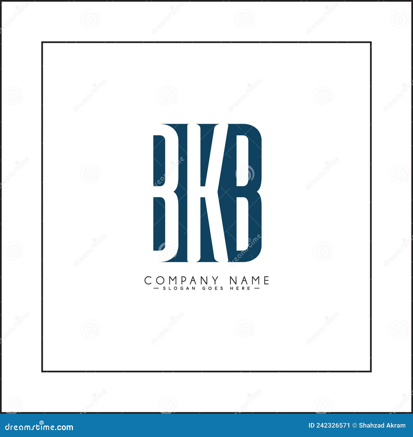 Initial Letter BKB Logo - Simple Monogram Logo for Initials B, K and B ...