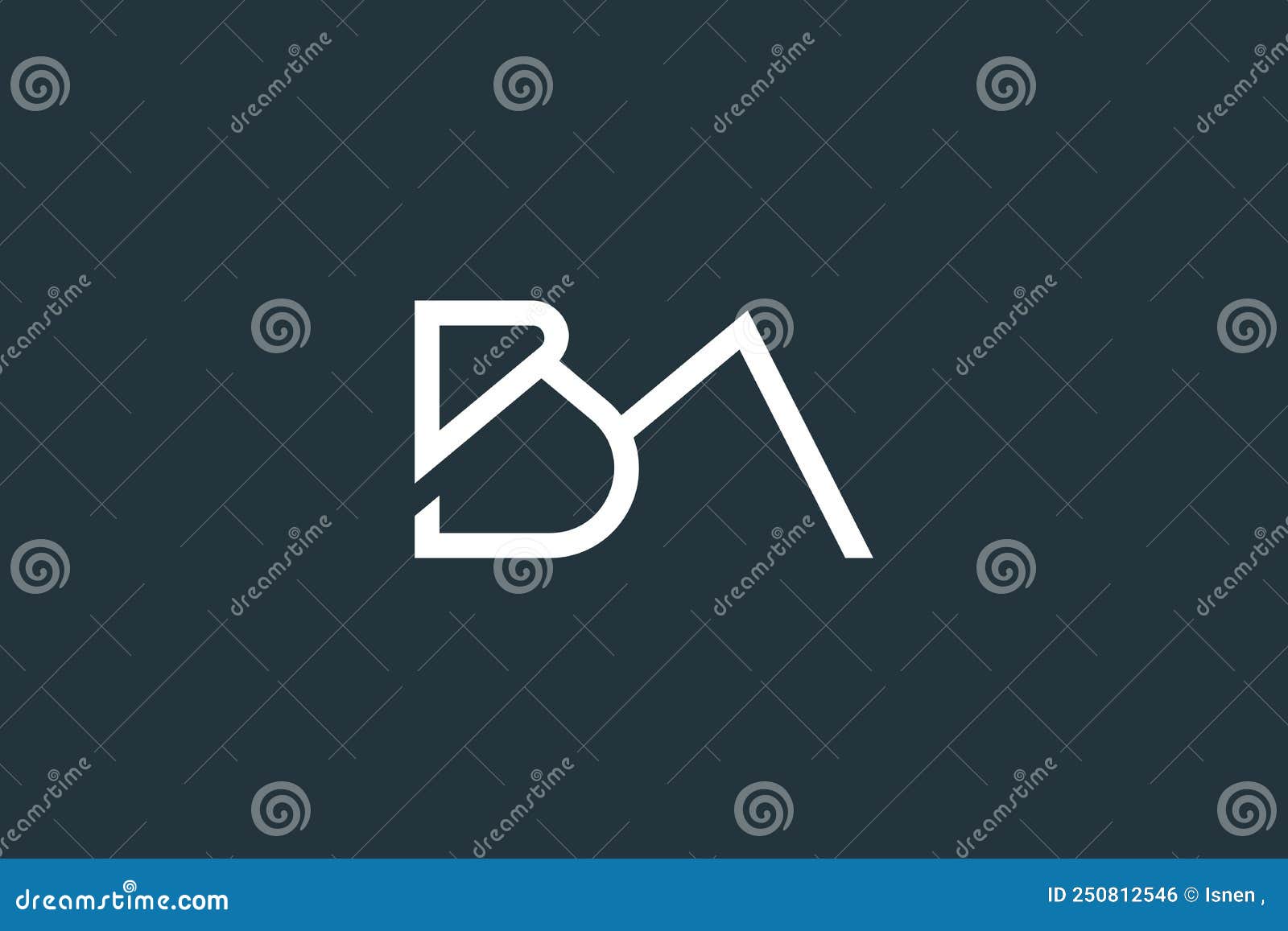 Initial Letter BM Monogram Logo Design Vector Template Stock Vector ...