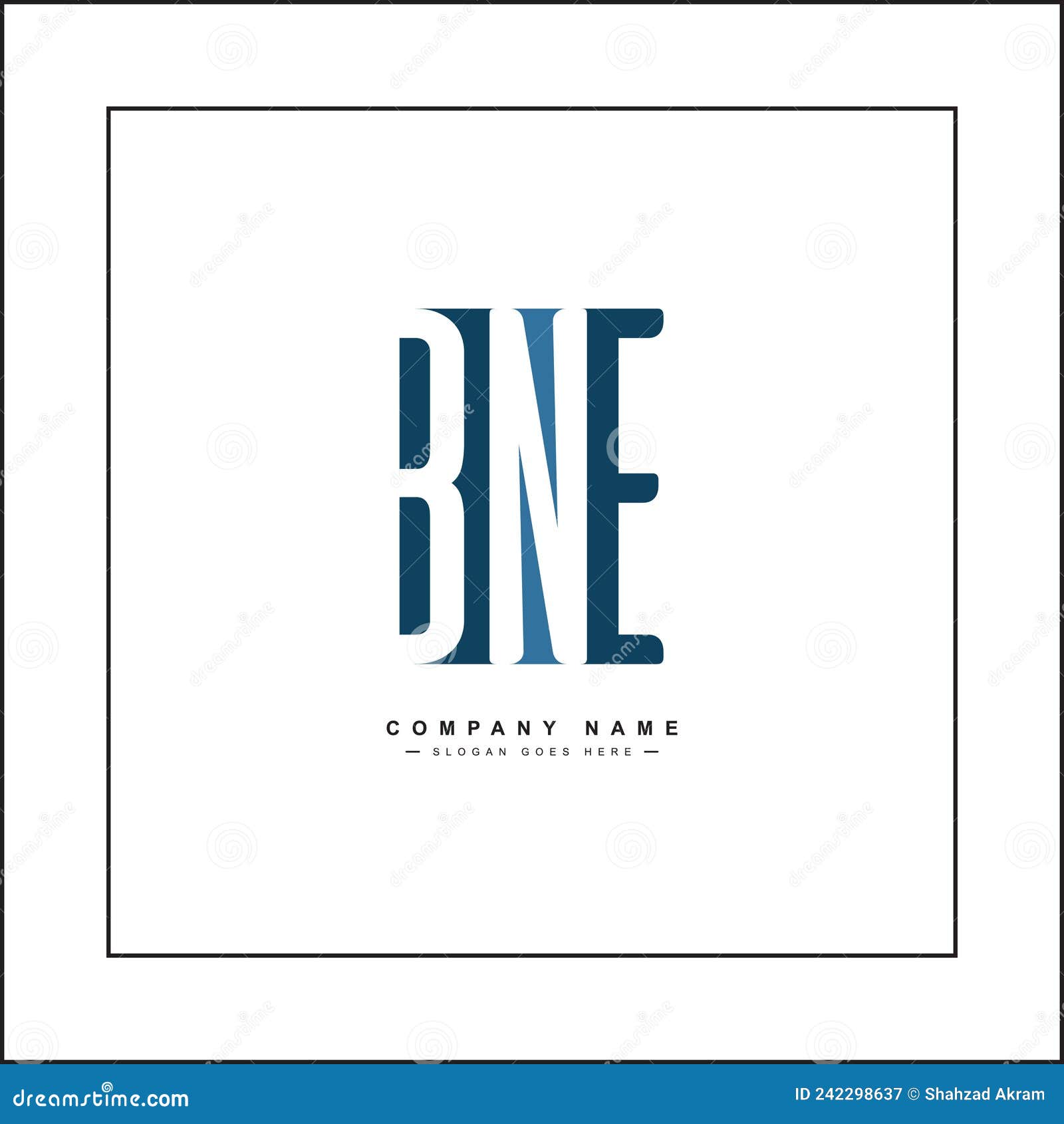Initial Letter BNE Logo - Minimal Business Logo for Alphabet B, N and E ...