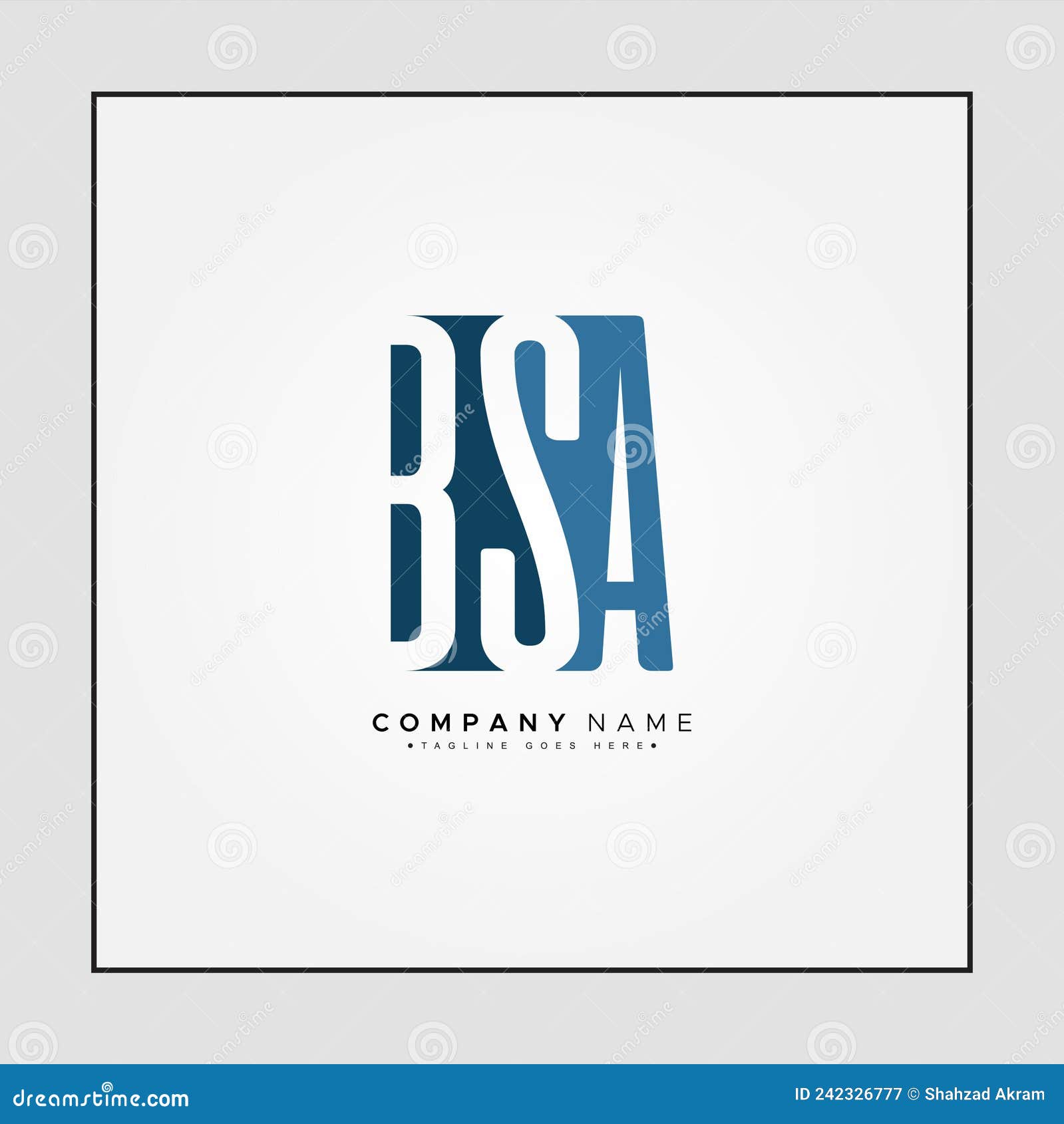 Initial Letter BSA Logo - Simple Monogram Logo for Initials B, S and a ...