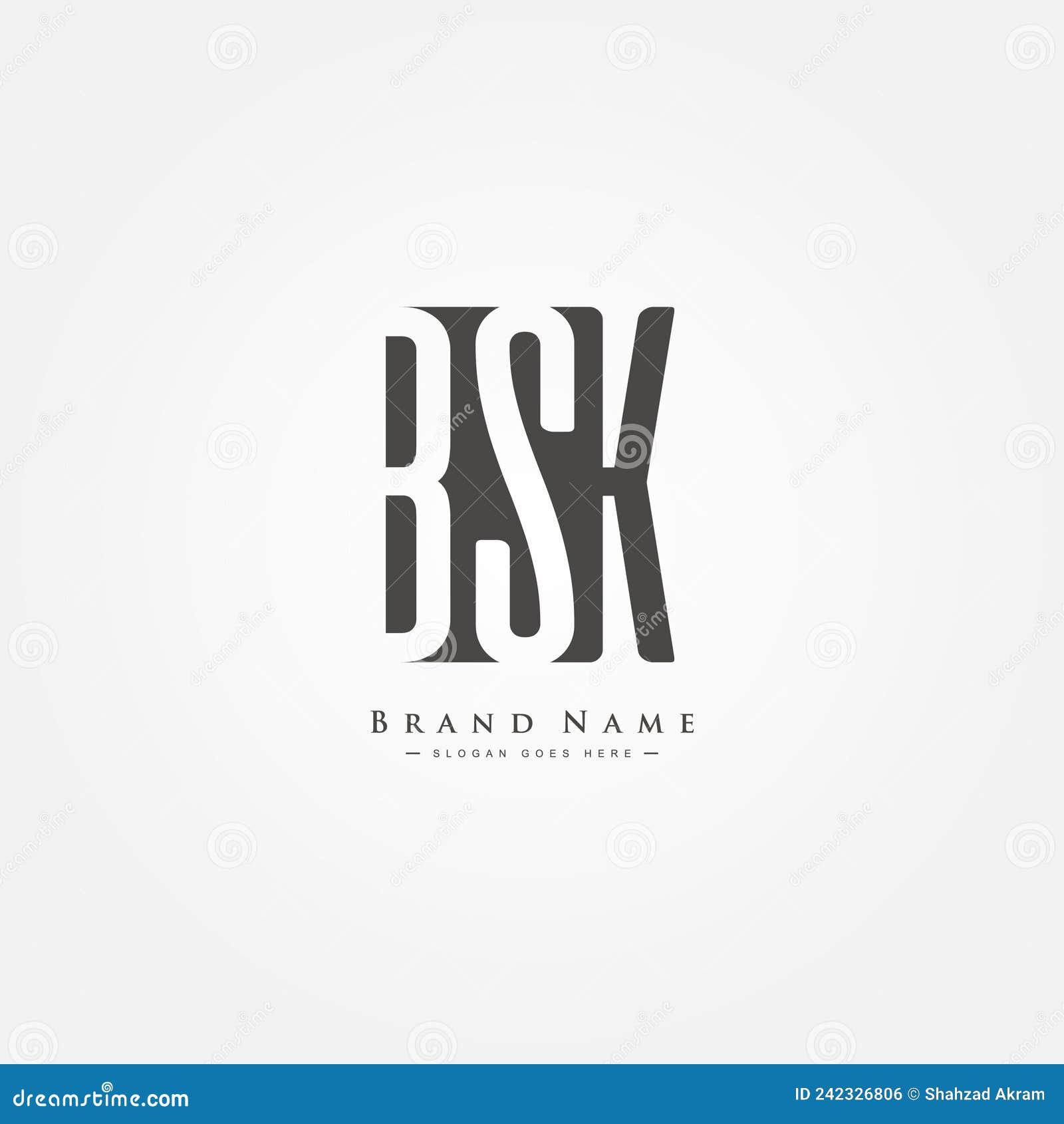 Initial Letter BSK Logo - Simple Business Logo for Alphabet B, S and K ...