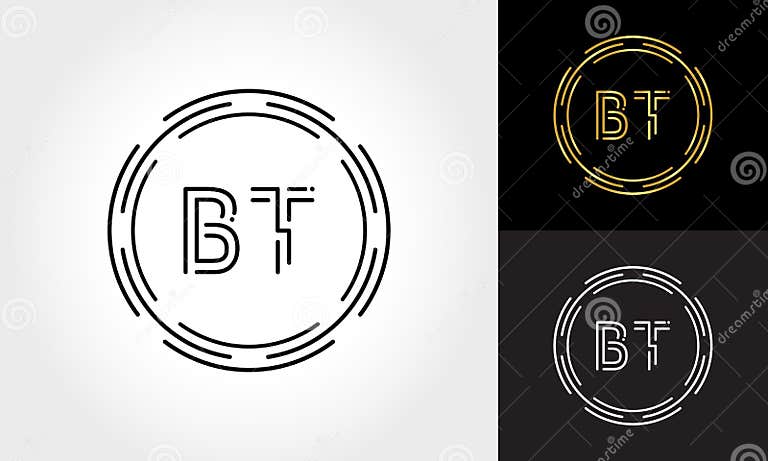 Initial Letter BT Logo Creative Typography Vector Template. Digital ...