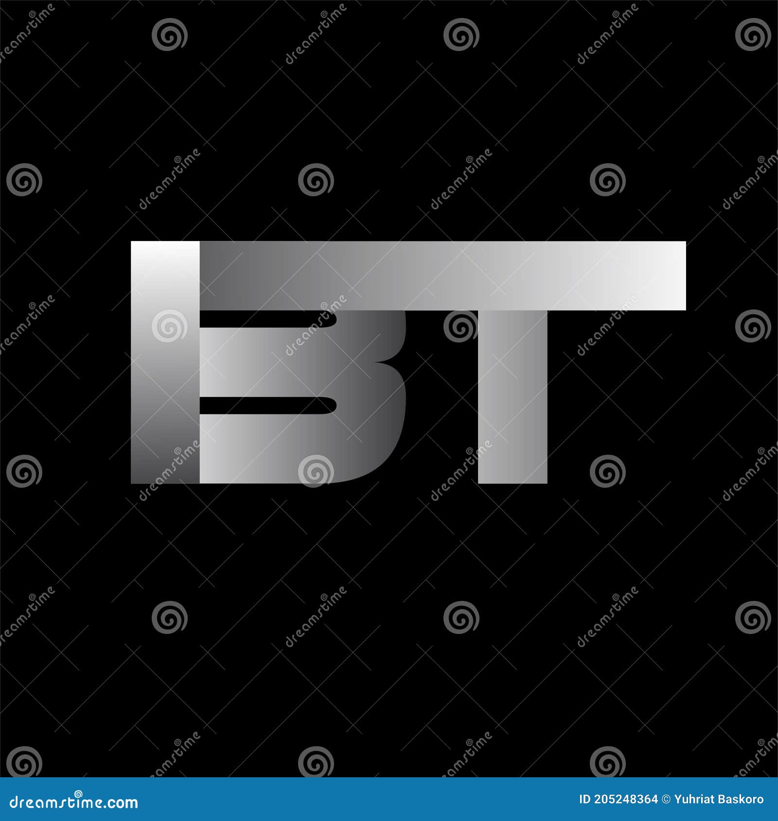 Initial Letter BT Uppercase Modern and Simple Logo Linked White Colored ...