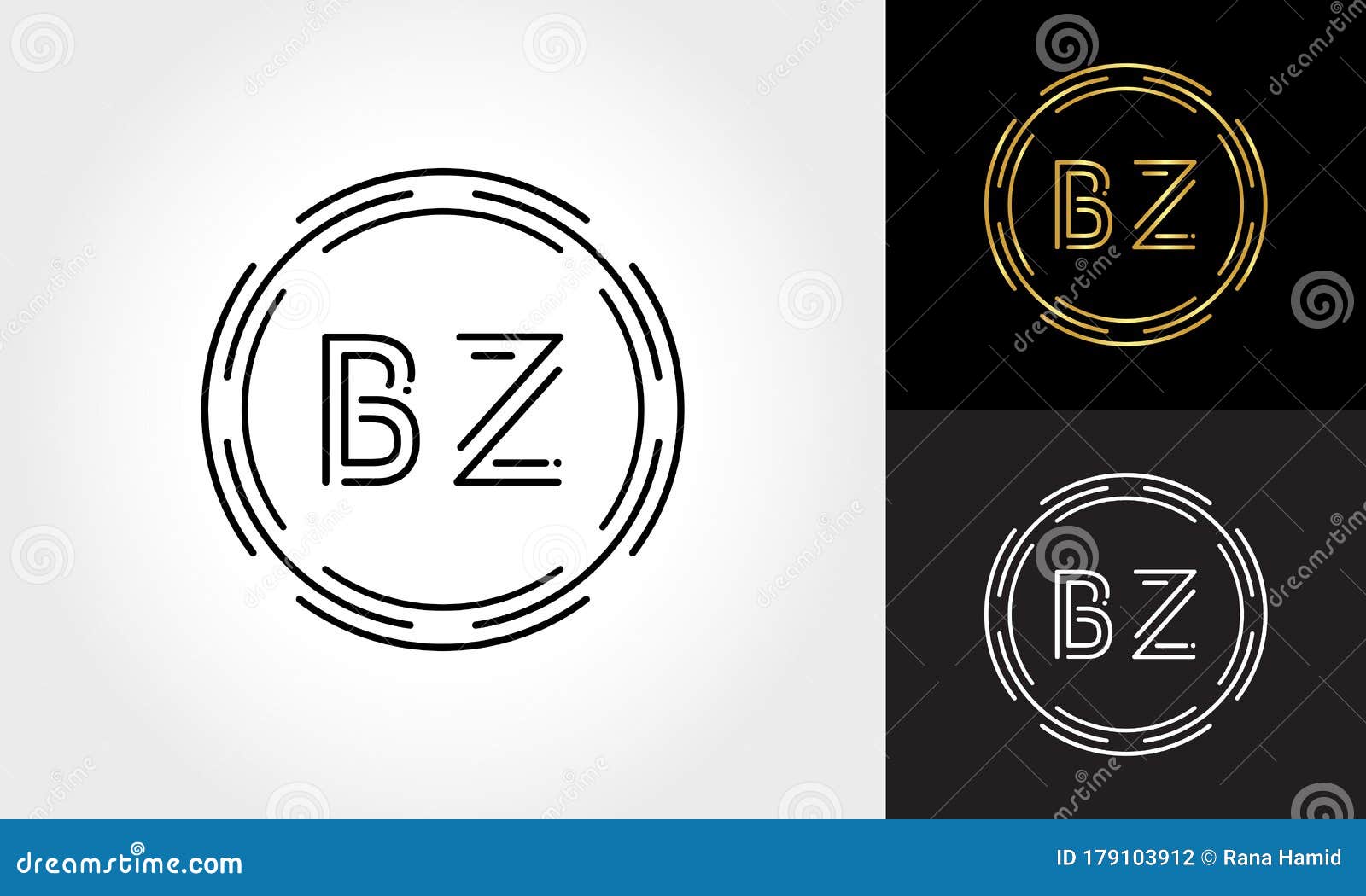 Initial Letter BZ Logo Creative Typography Vector Template. Digital ...