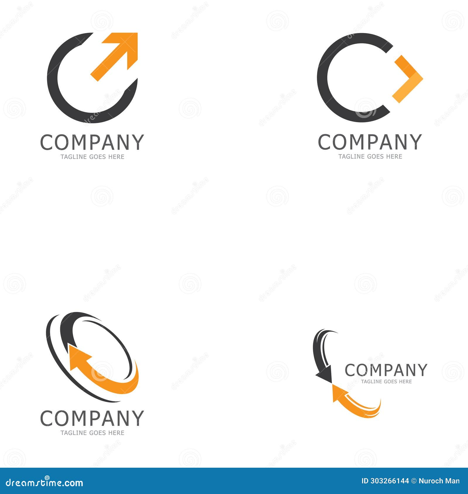Initial Letter C Arrow Logo Design Vector Stock Illustration ...