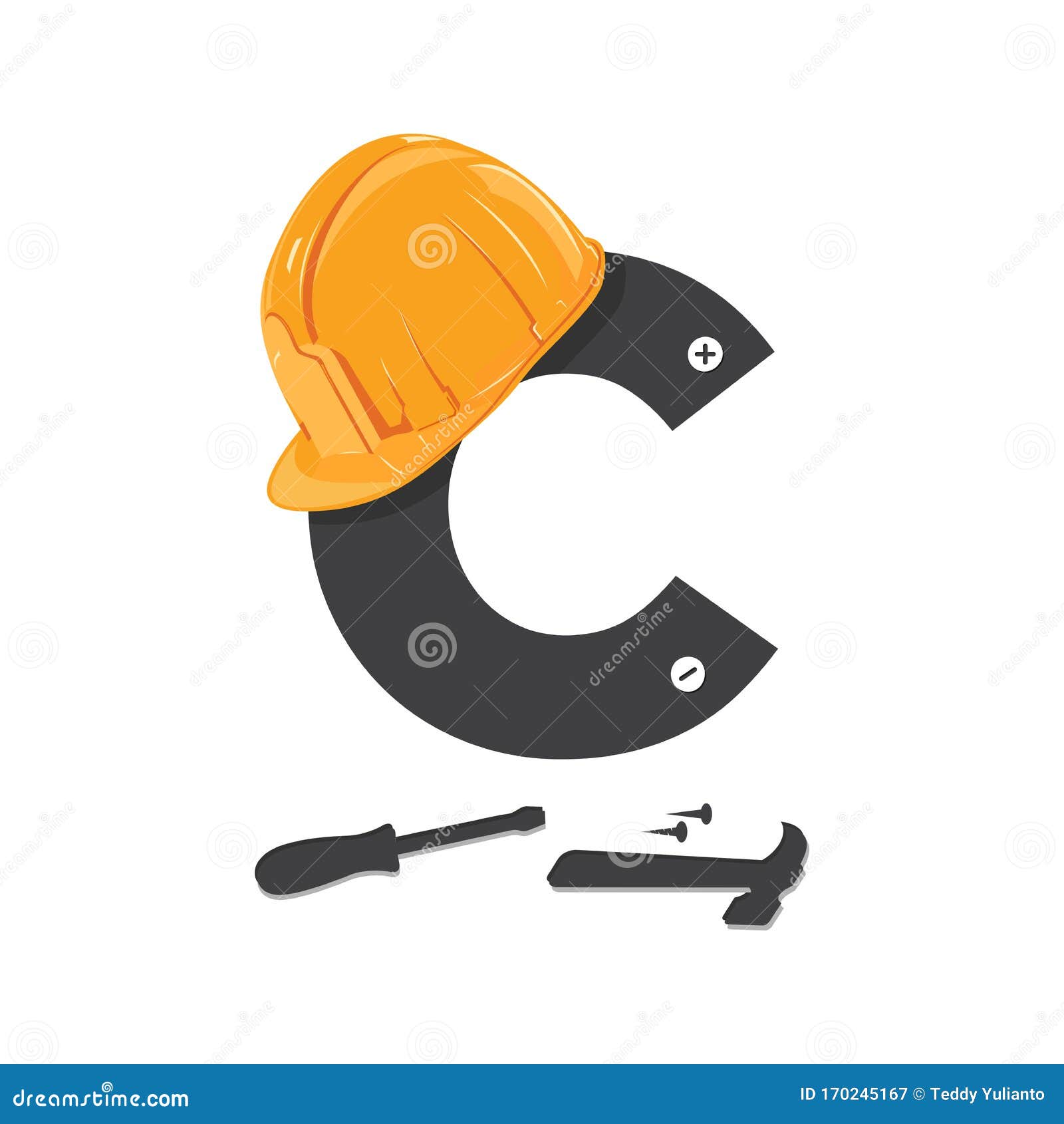 Initial Letter C Construction Logo Stock Vector - Illustration of ...