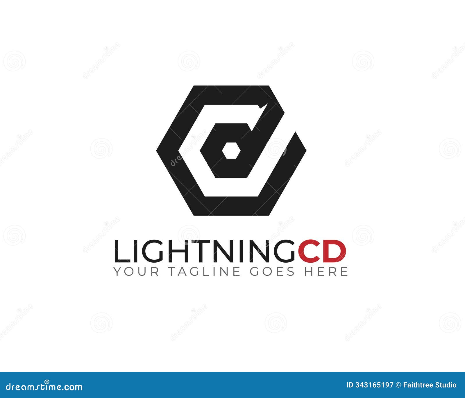 Initial Letter C D Monogram Anagram Logo Template with Bolt Lighting ...