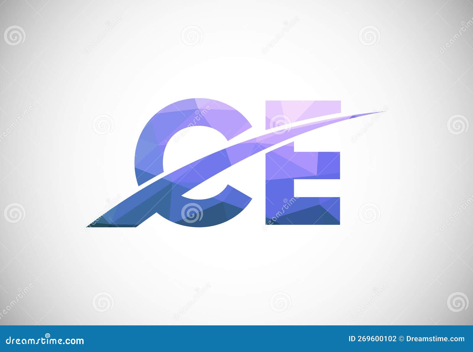 Initial Letter C E Low Poly Logo Design Vector Template. Graphic ...