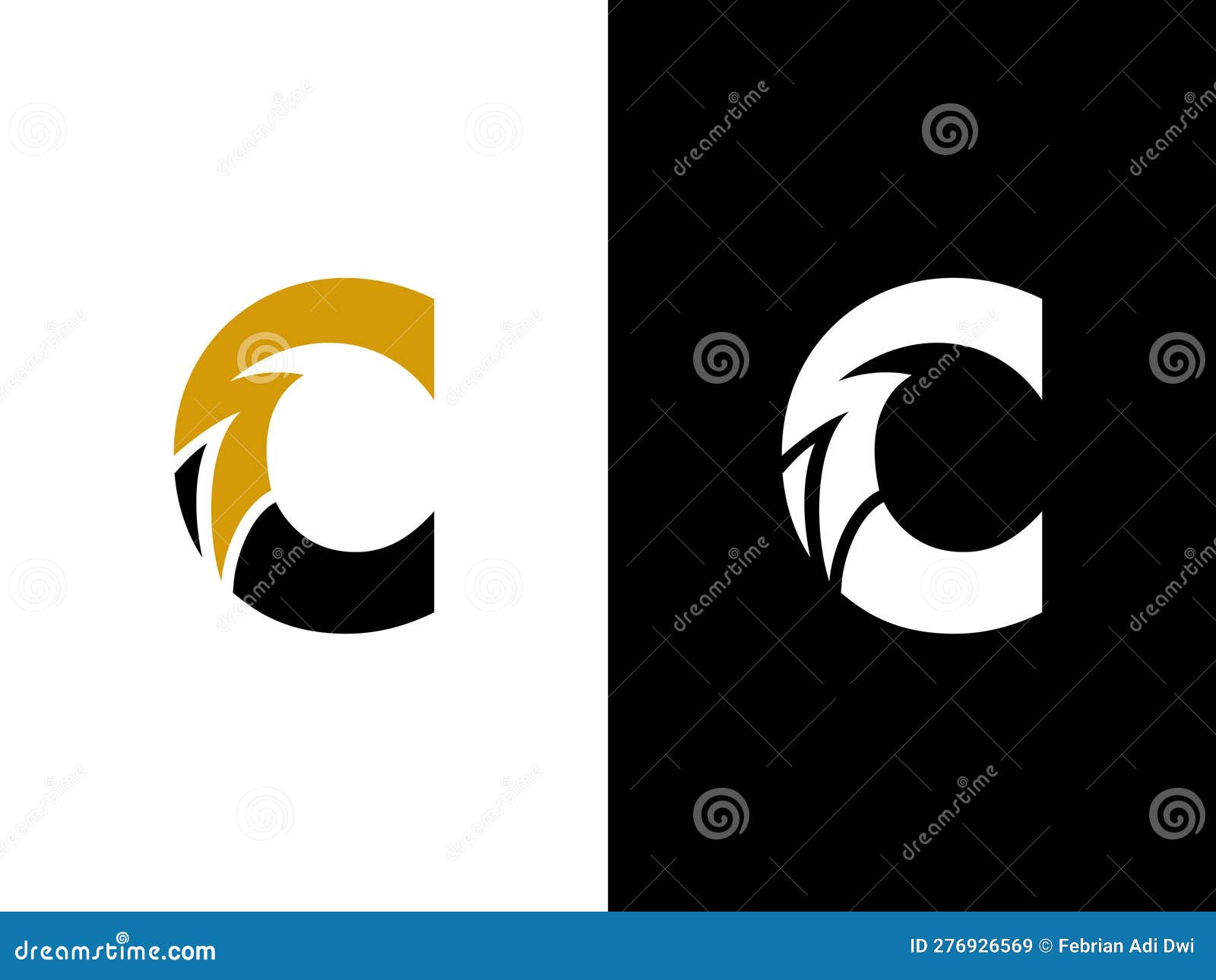 Initial Letter C Electric Logo. Letter C Overlap with the Thunderbolt ...