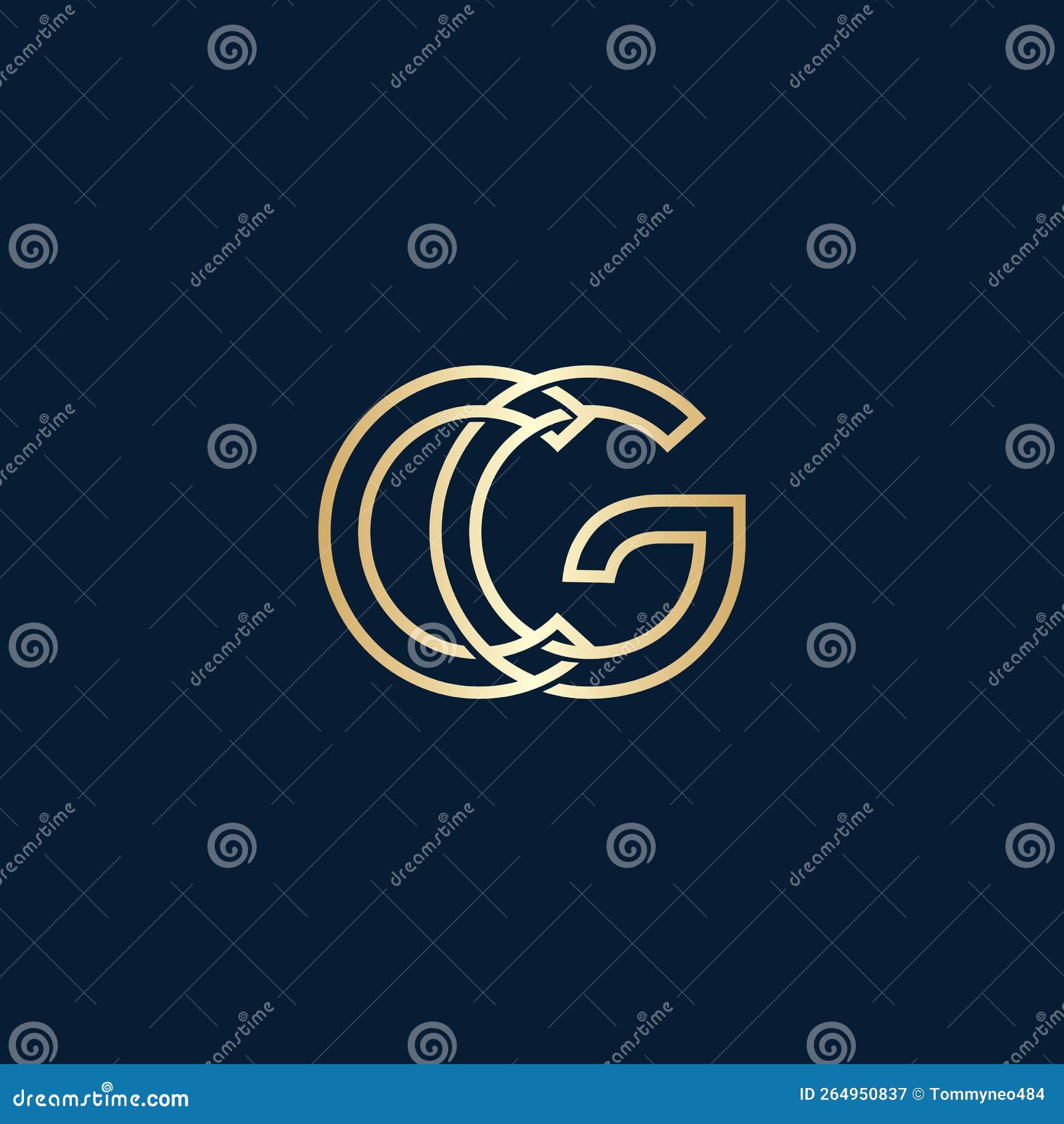 Initial Letter C G Typography Golden Modern Monogram Logo Design Vector ...