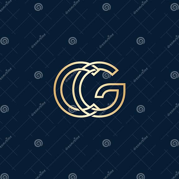 Initial Letter C G Typography Golden Modern Monogram Logo Design Vector ...