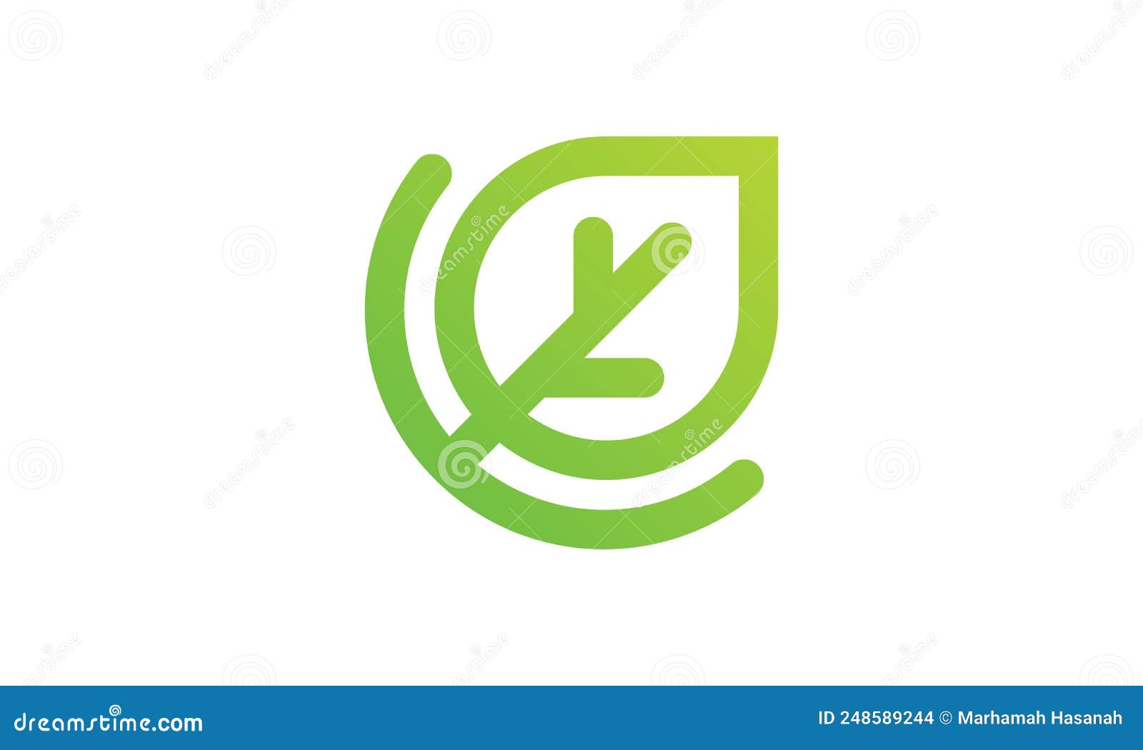 Letter C with Green Leaf Logo Stock Vector - Illustration of flower ...