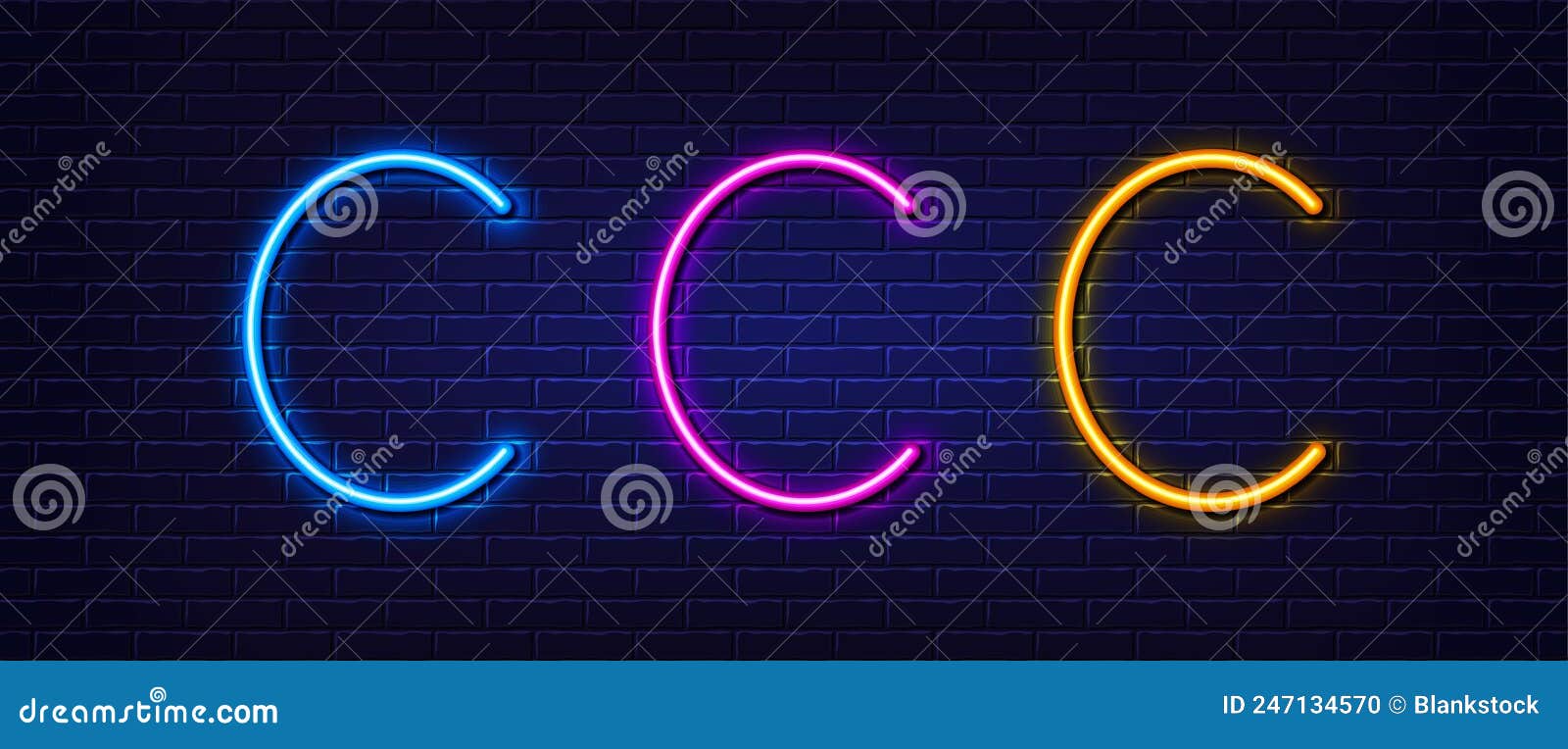 Initial Letter C Icon. Line Typography Character Sign. Neon Light Line ...