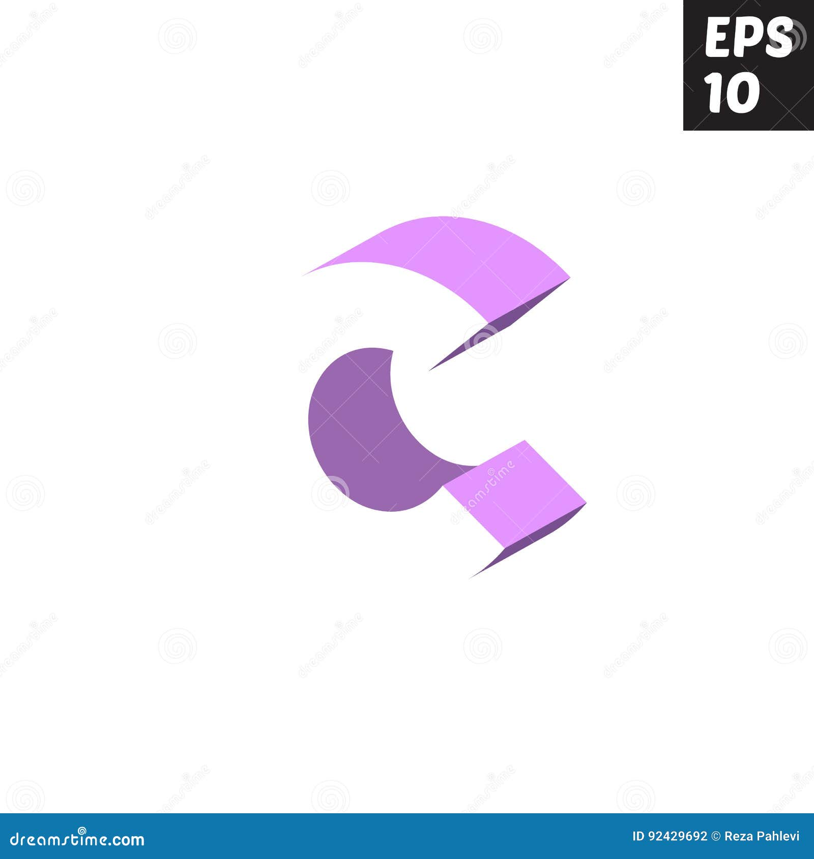 Initial Letter C Lowercase Logo Design Template Block Violet Purple ...