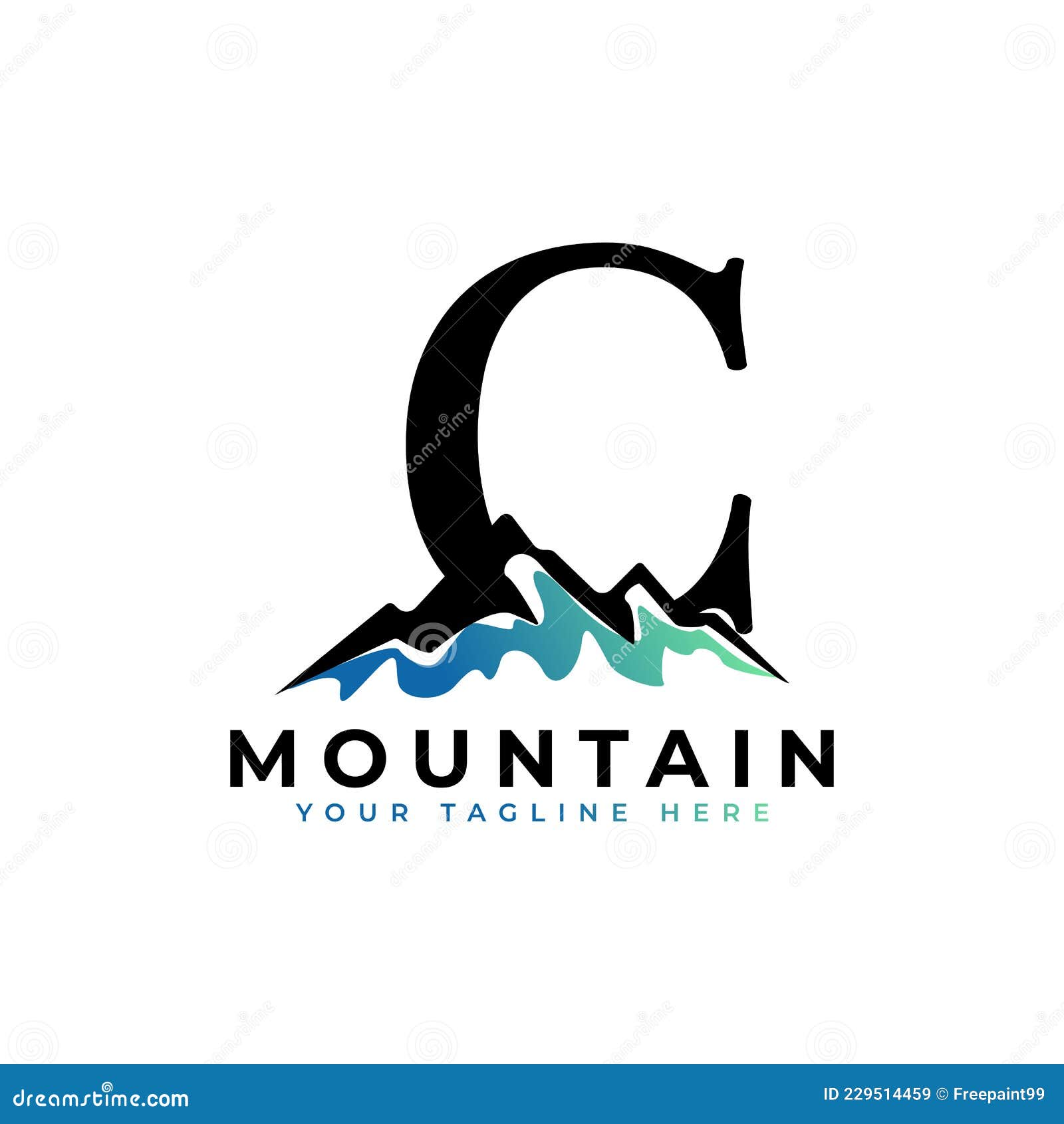Initial Letter C Mountain Logo. Explore Mountain Advanture Symbol ...