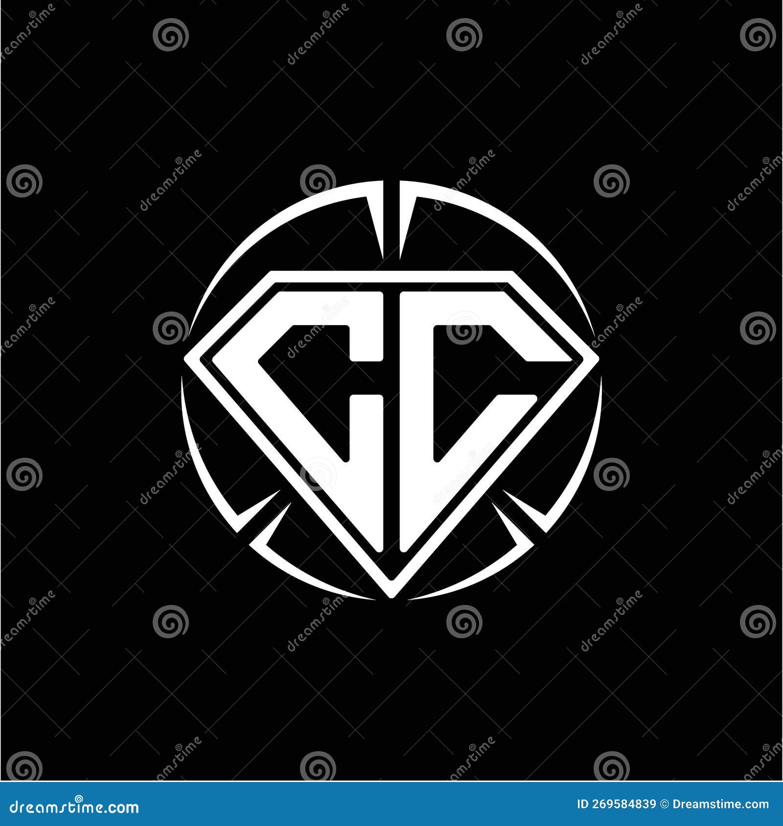 Initial Letter C C is in the Shape of a Diamond with a Circular Circle ...