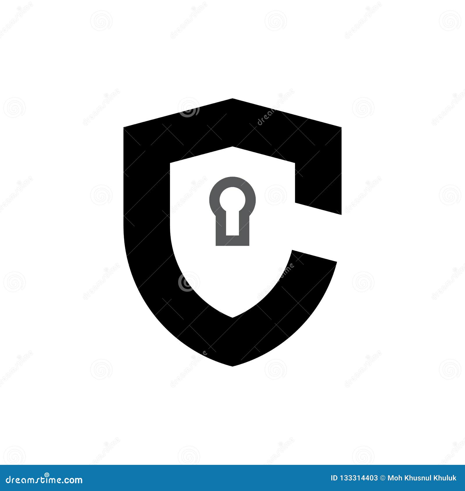 Initial Letter C Shield Security Logo Vector Black Color Stock Vector ...