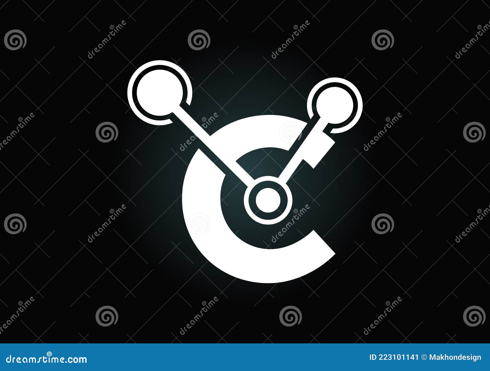 Initial Letter C with Technology Logo Sign Symbol. Suitable for ...