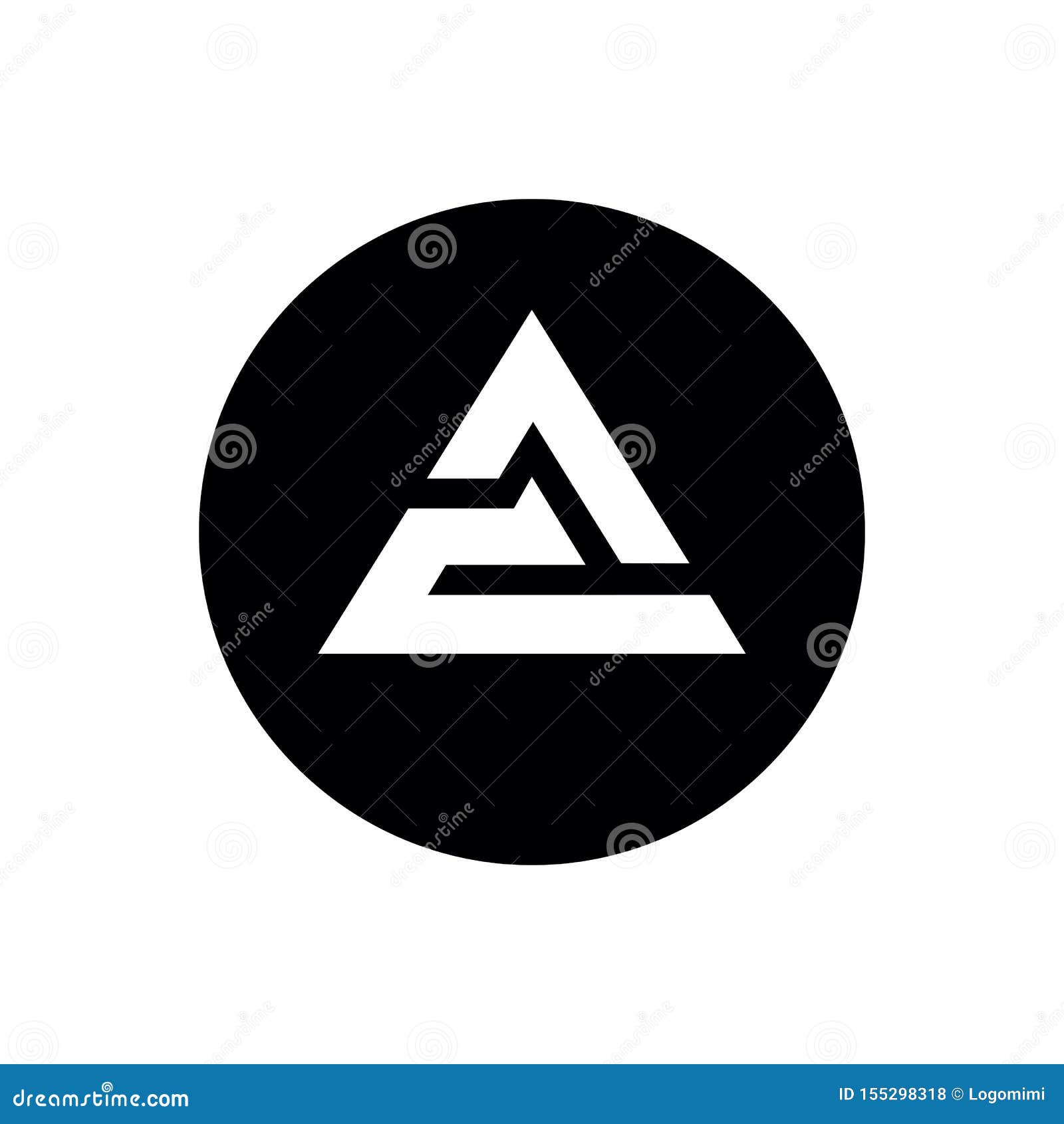 Initial Letter CA or AC Logo Icon, Triangle and Circle Shape Design ...