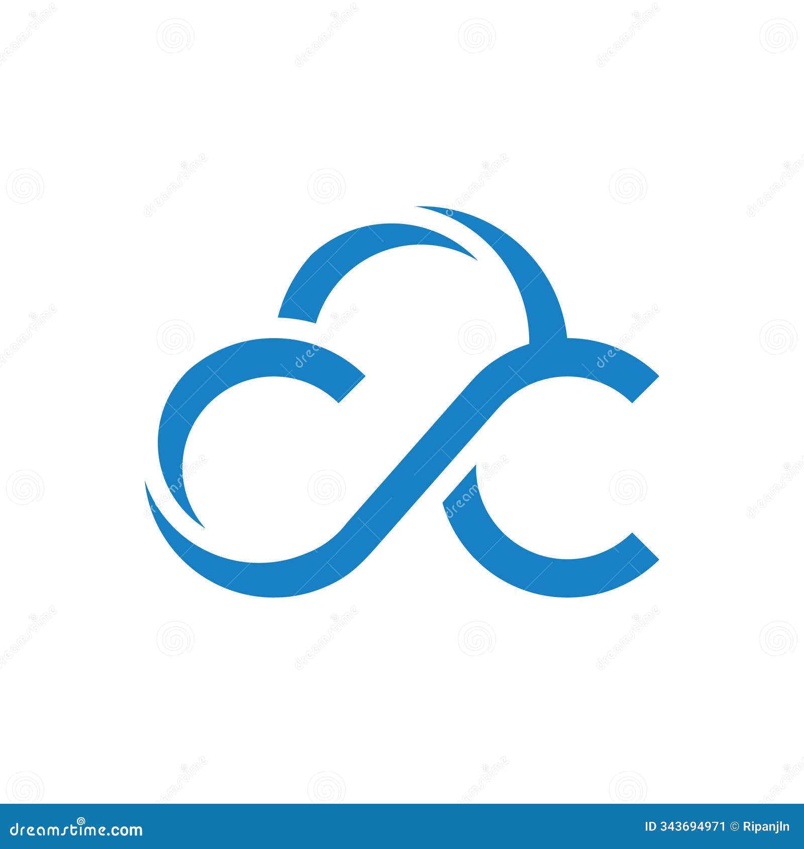 Initial Letter CC Logo Design with Cloud Element. Symbol for Technology ...