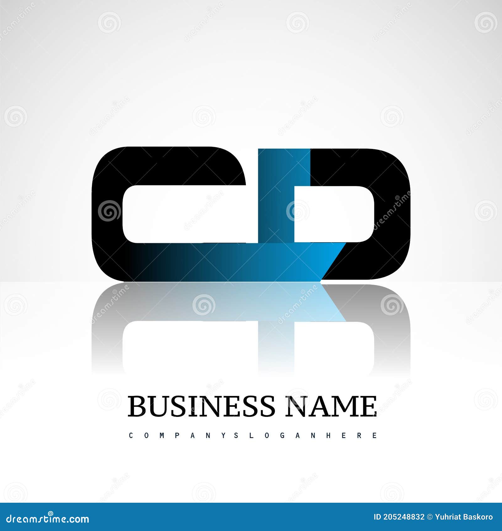 Initial Letter CD Uppercase Modern and Simple Logo Linked Blue and ...