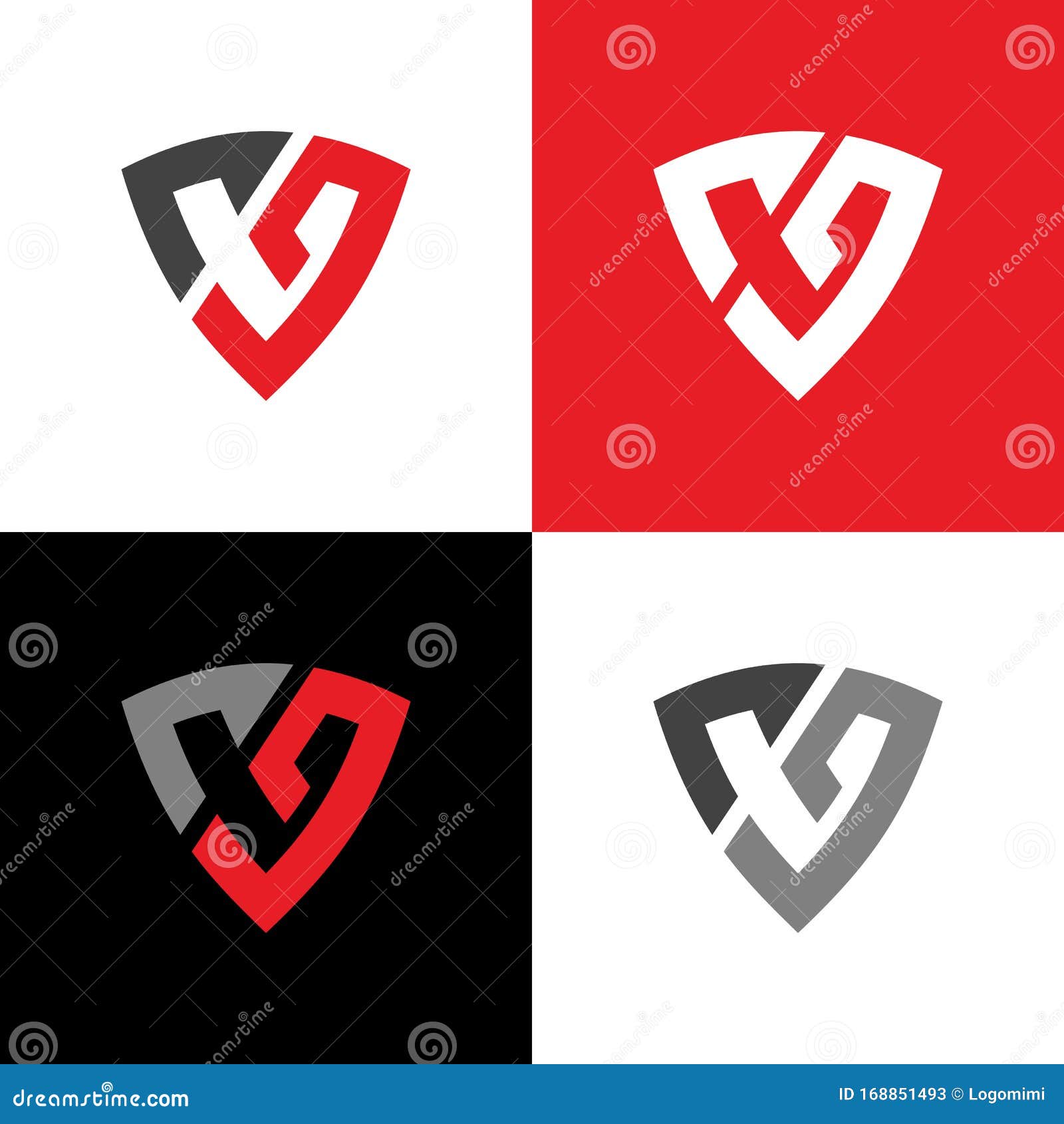 Initial Letter Cg and Shield, Vector Logo Illustration Design, Red and ...