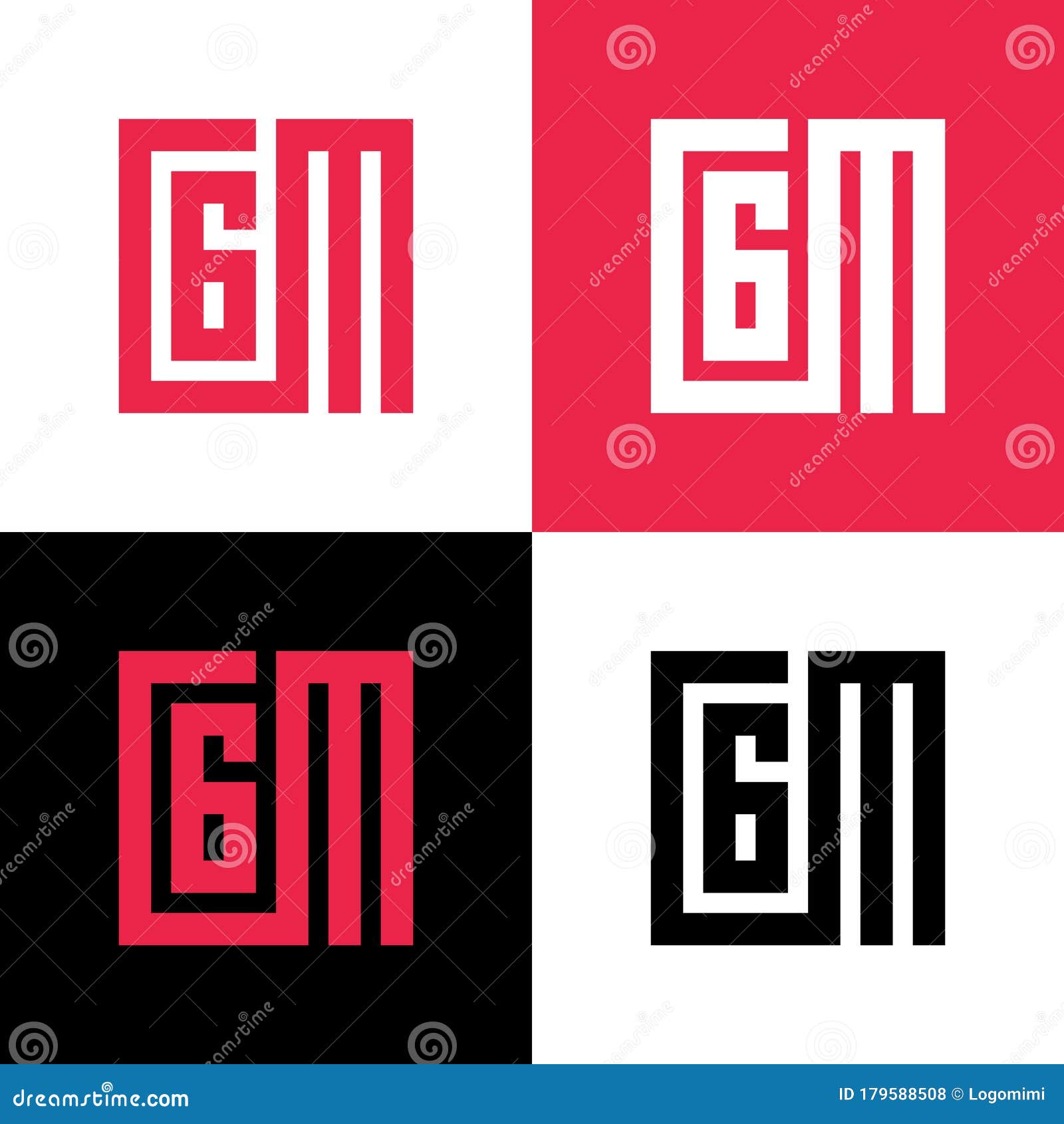 Initial Letter CGM Logo Template, Square Shape Typography Symbol ...