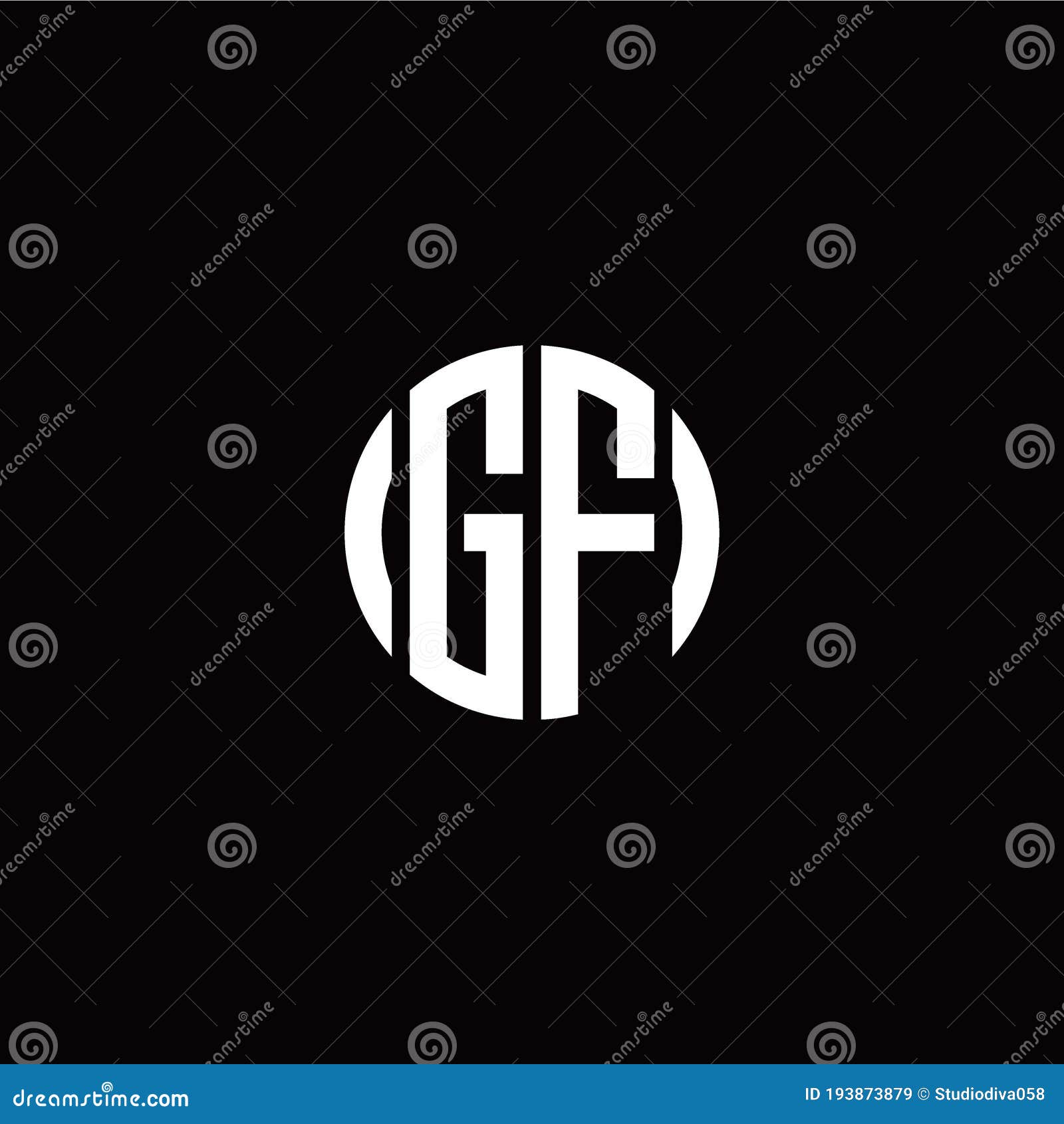 Initial G F Letter with Circle Style Logo Template Vector Stock Vector ...