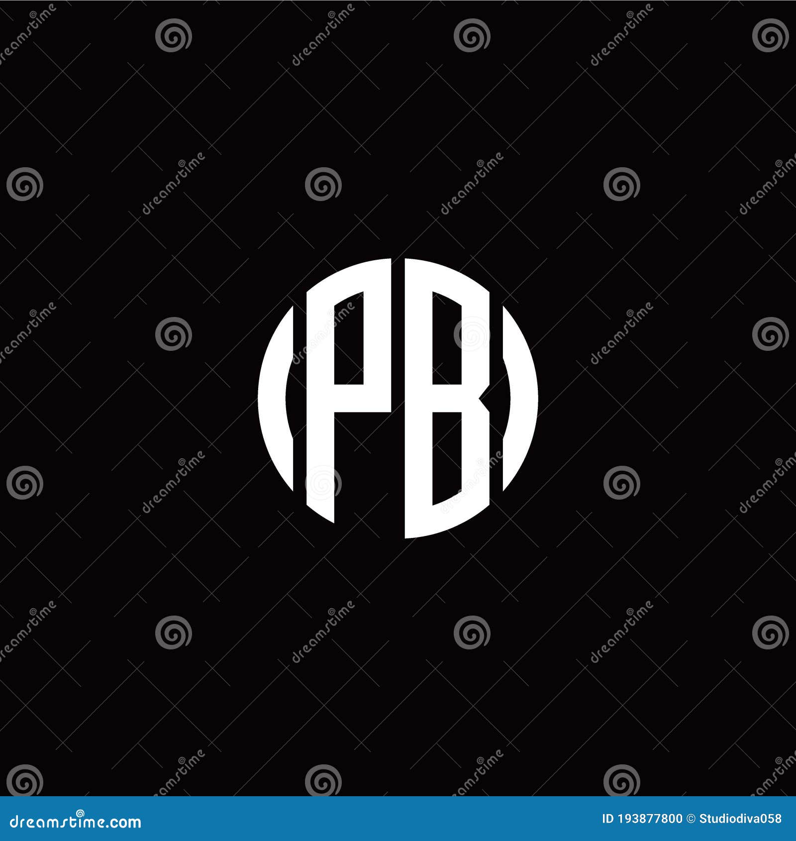 Initial P B Letter with Circle Style Logo Template Vector Stock Vector ...