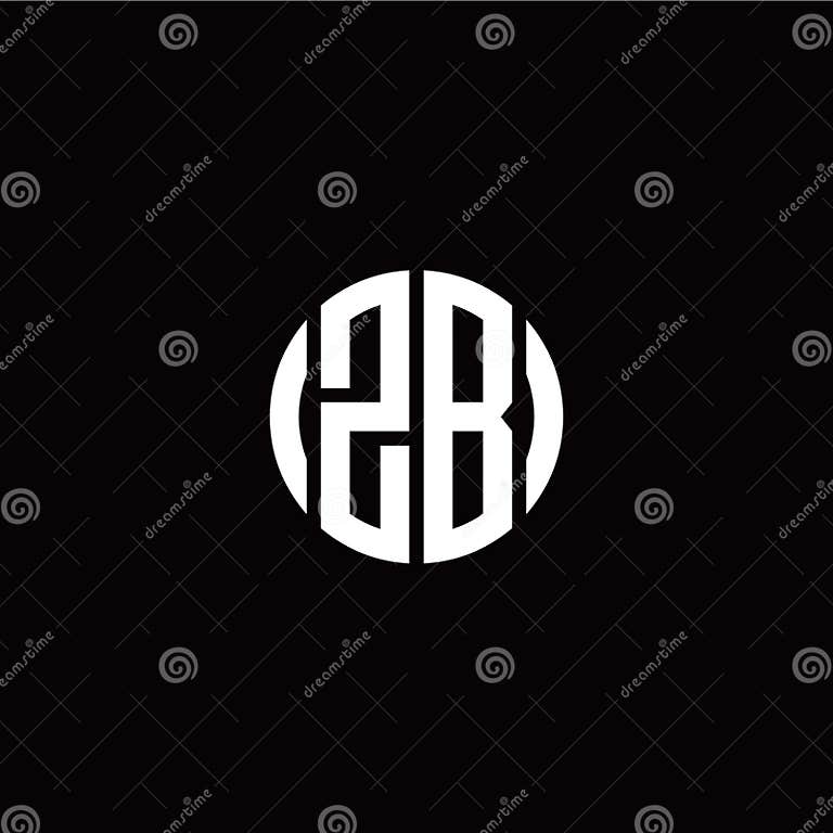 Initial Z B Letter with Circle Style Logo Template Vector Stock ...