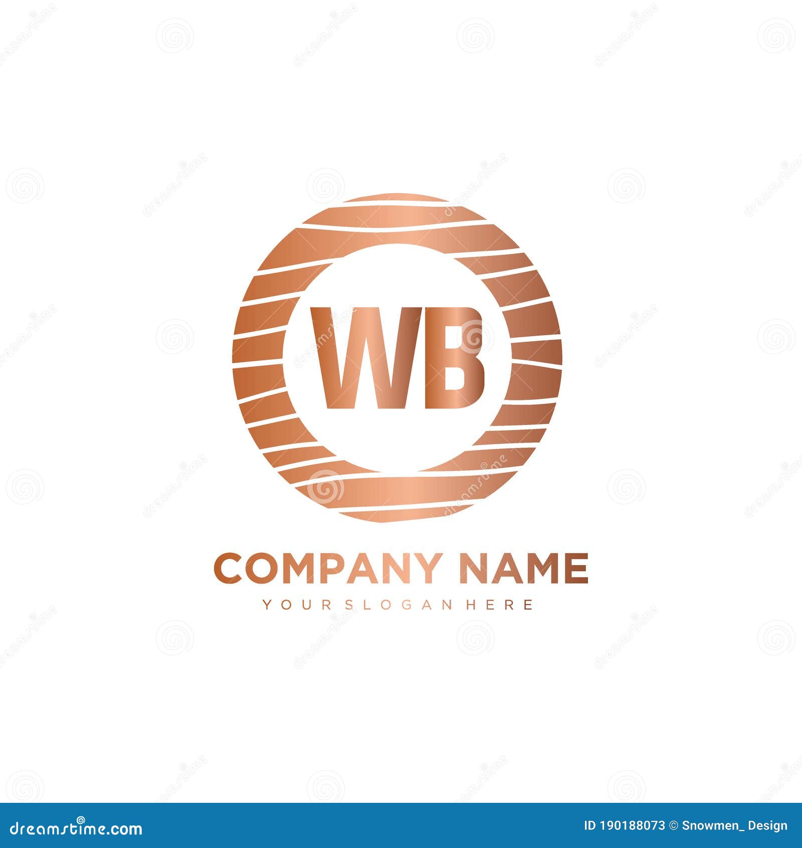 WB Initial Letter Circle Wood Logo Template Vector Stock Vector ...