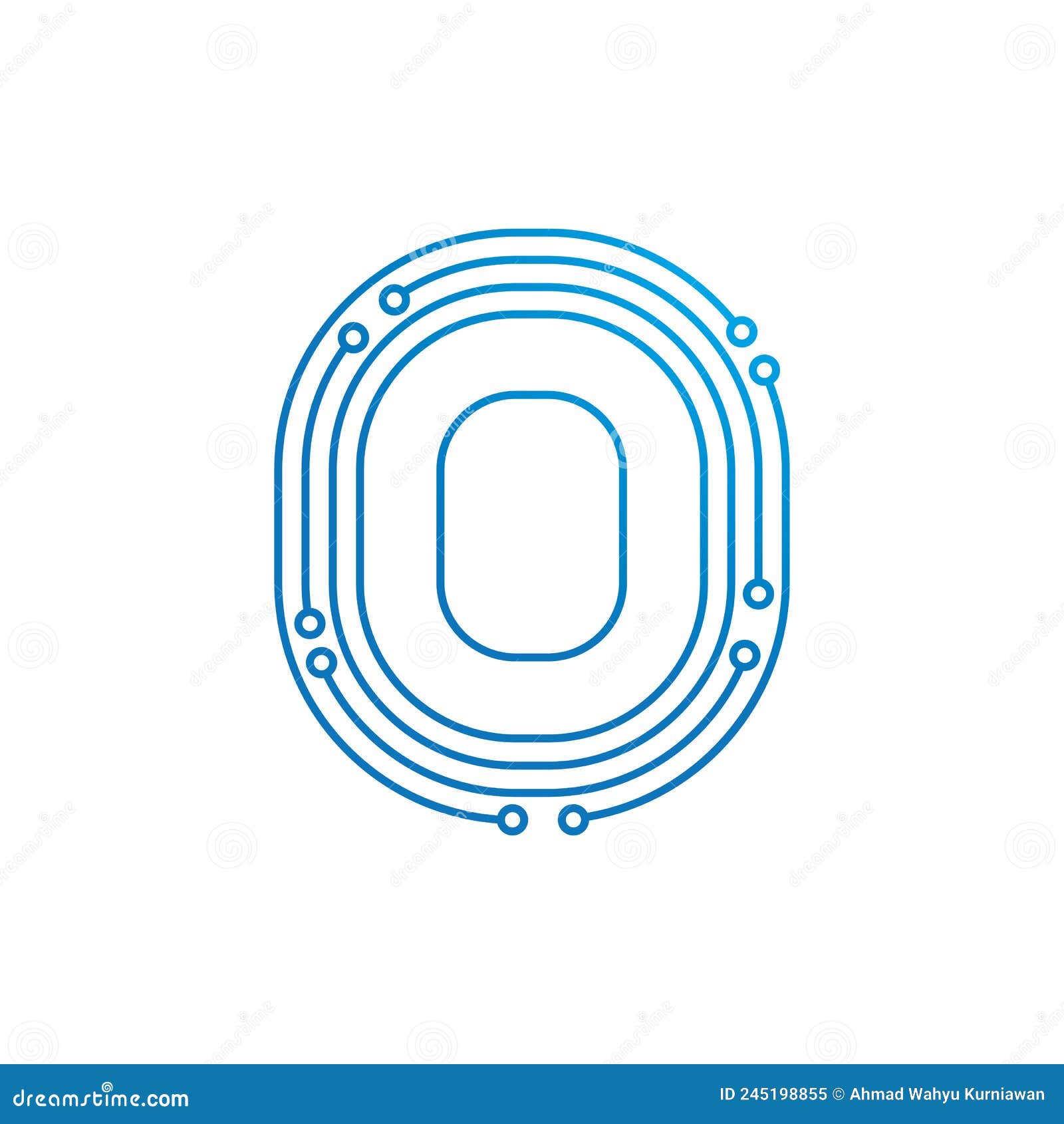 Initial letter Circuit stock vector. Illustration of electronic - 245198855