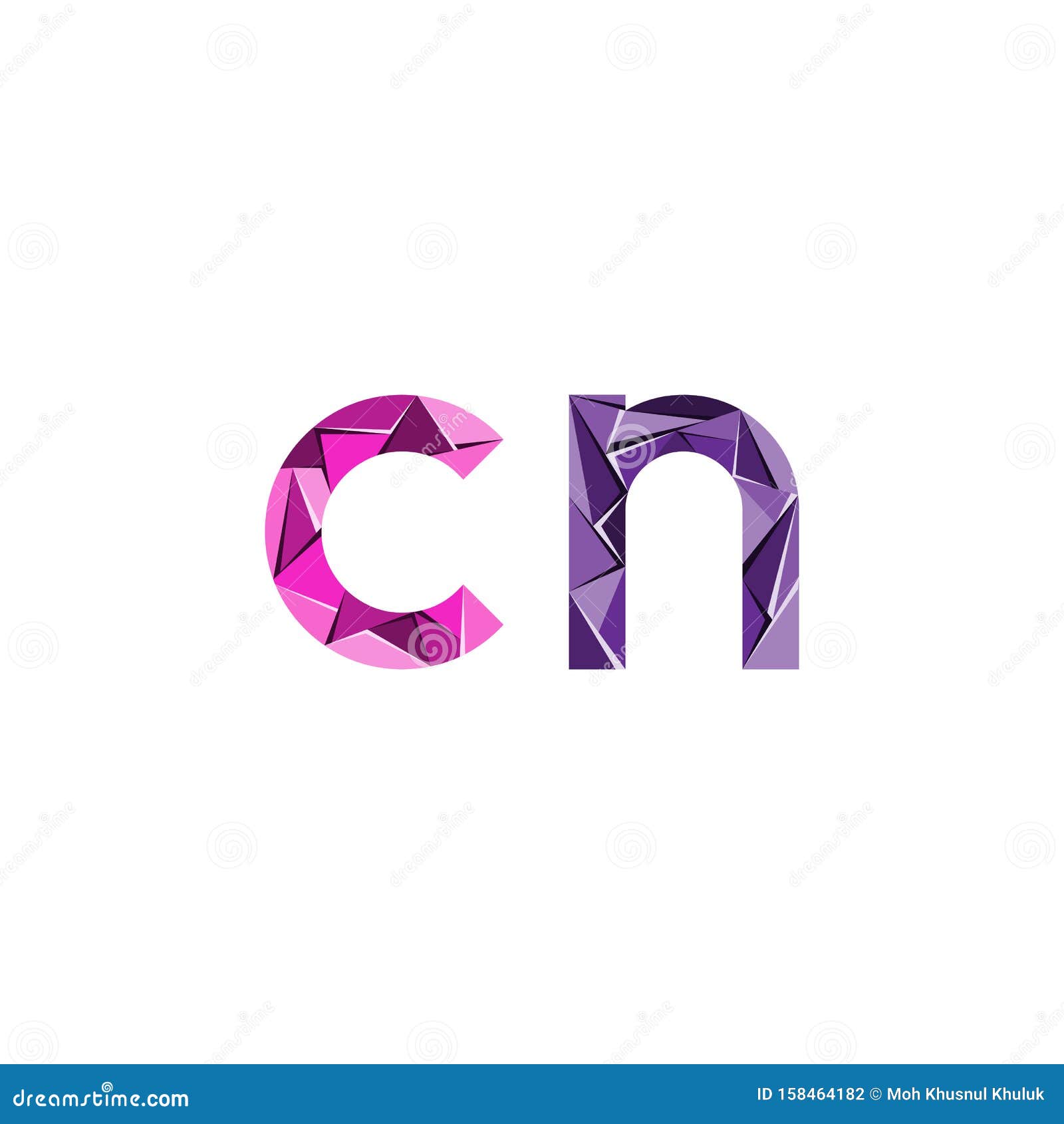 Initial Letter Cn Abstract Triangle Logo Vector Stock Vector ...