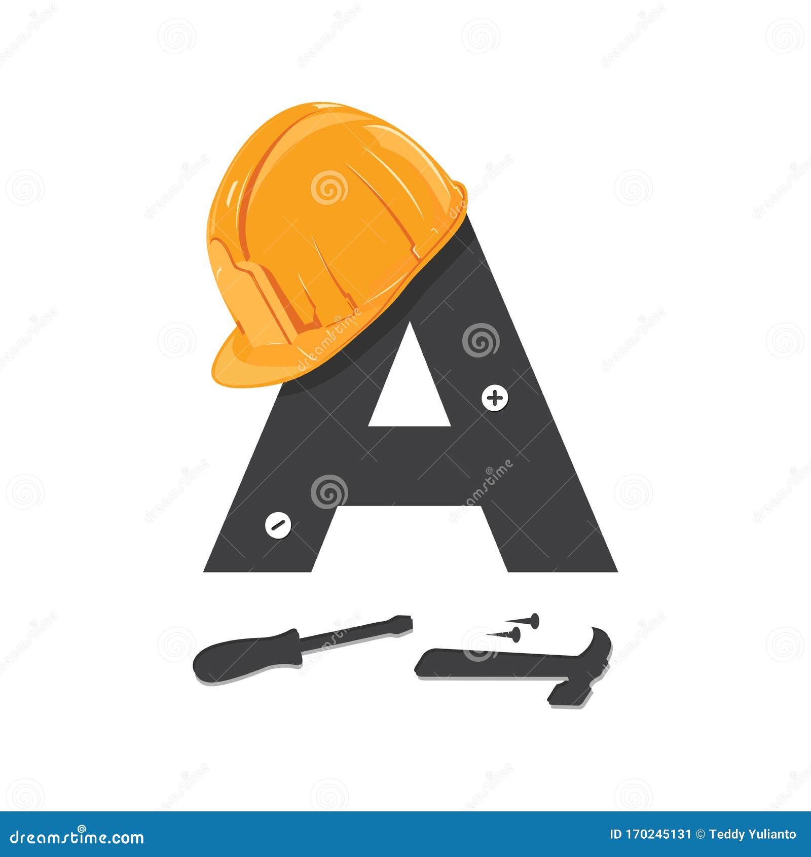 Initial Letter a Construction Logo Stock Vector - Illustration of home ...
