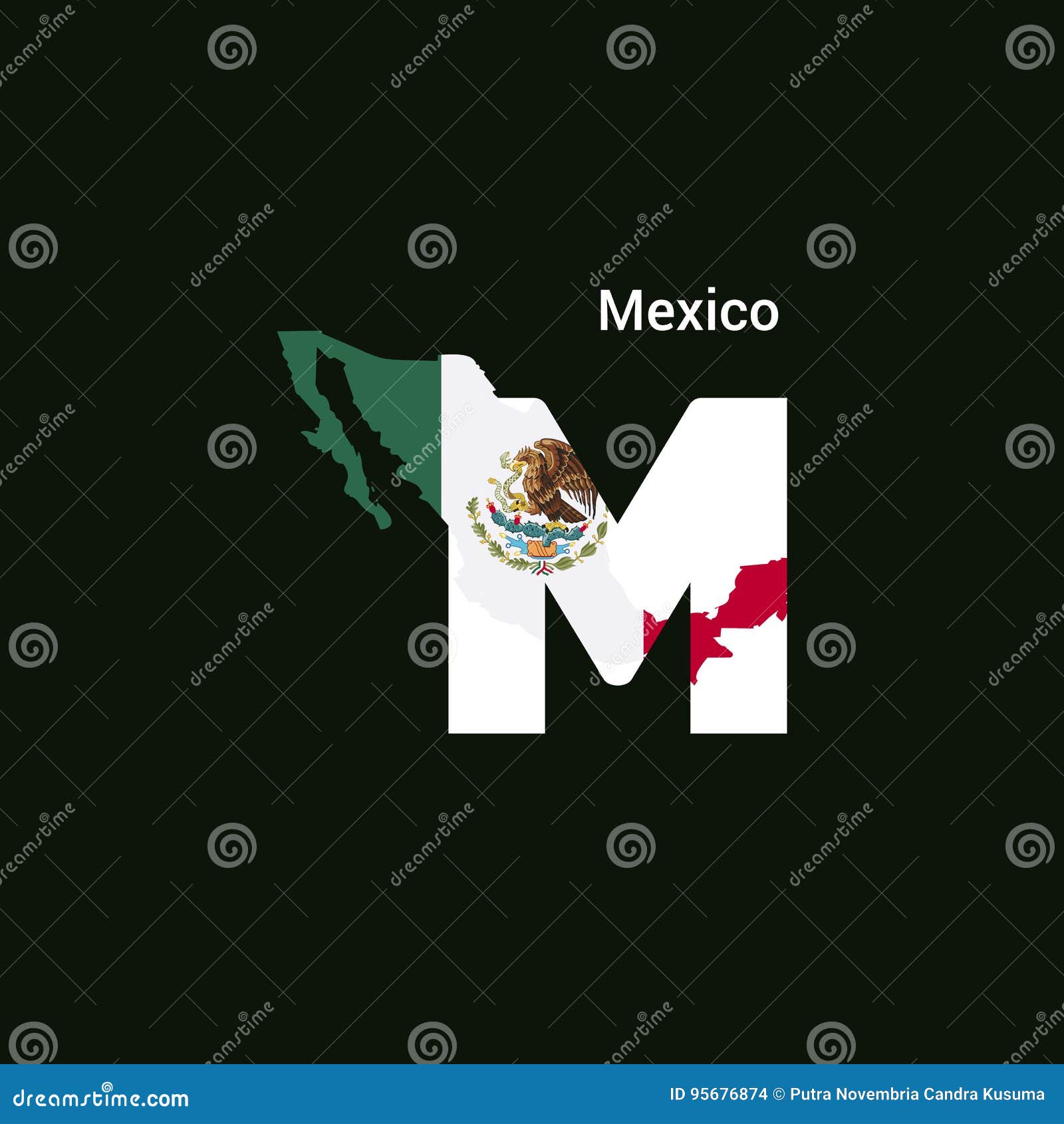 Initial Letter Country with Map and Flag Stock Vector - Illustration of ...