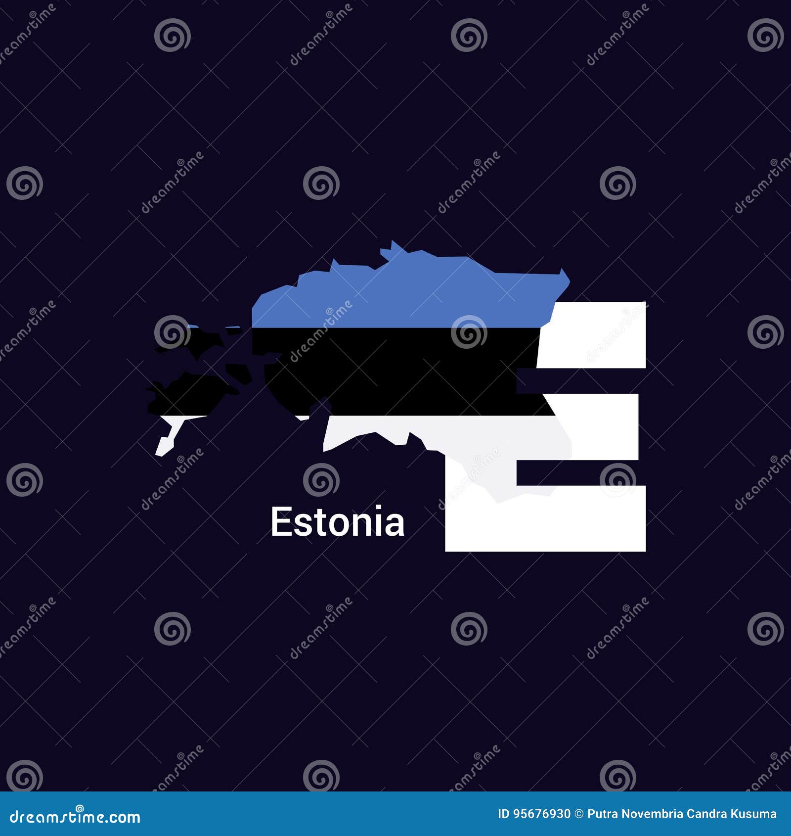 Initial Letter Country with Map and Flag Stock Vector - Illustration of ...