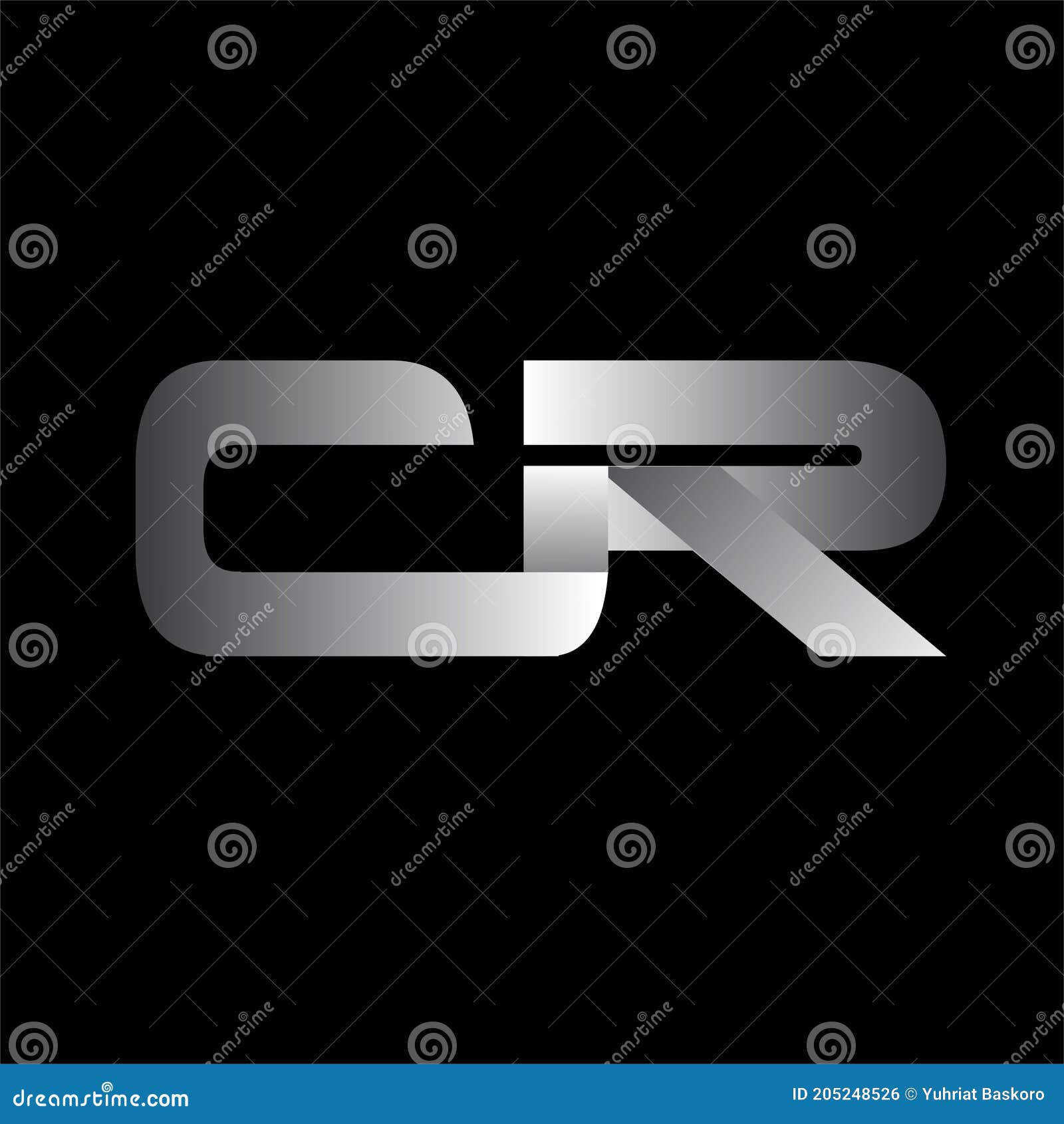 Initial Letter CR Uppercase Modern and Simple Logo Linked White Colored ...
