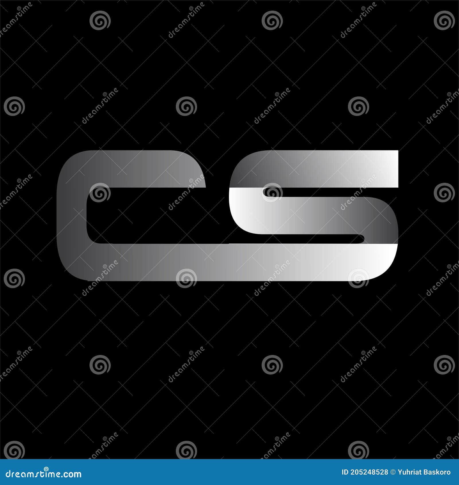 Initial Letter CS Uppercase Modern and Simple Logo Linked White Colored ...