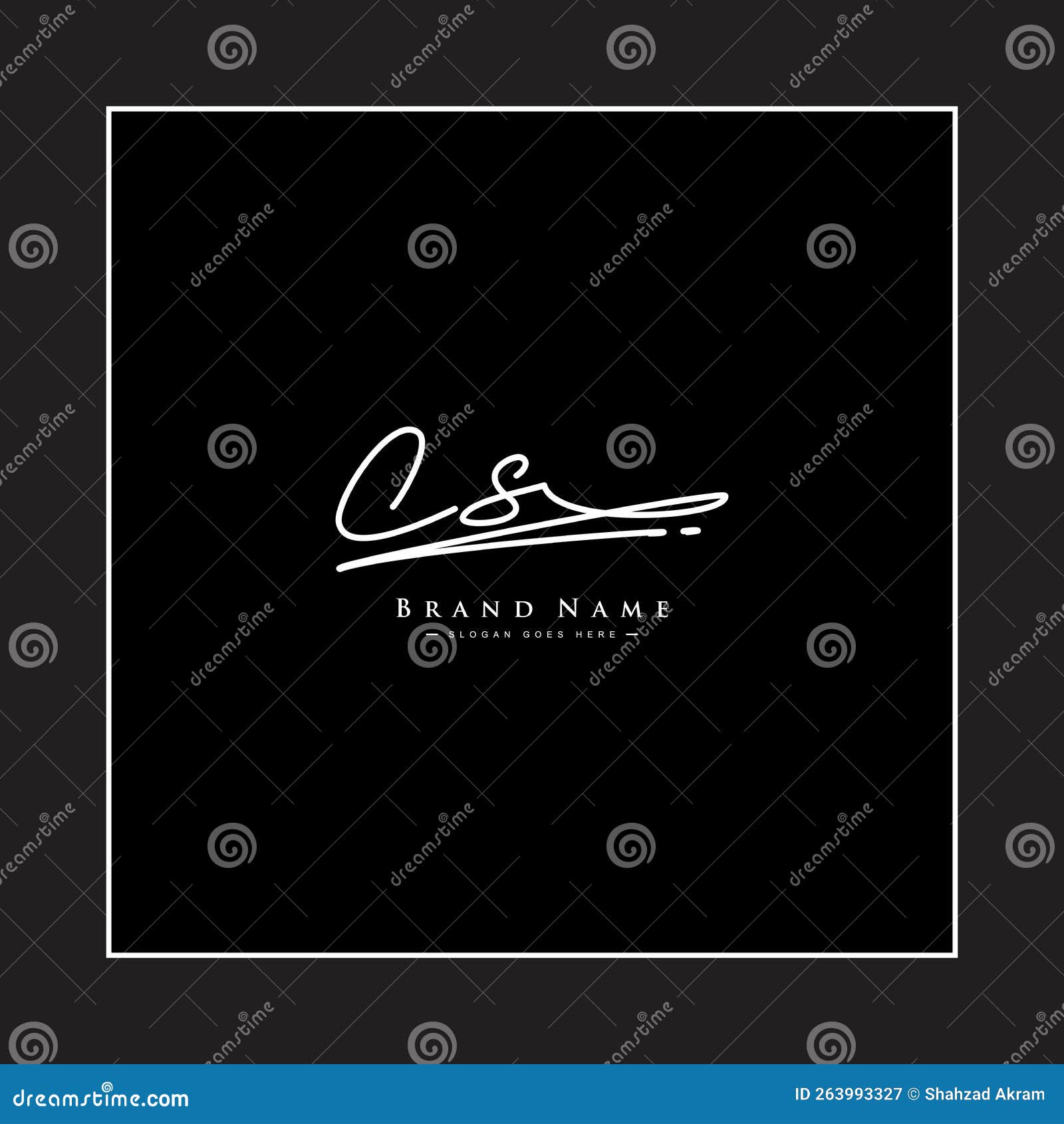 Initial Letter CS Vector Logo Template in Handwritten Signature Style ...